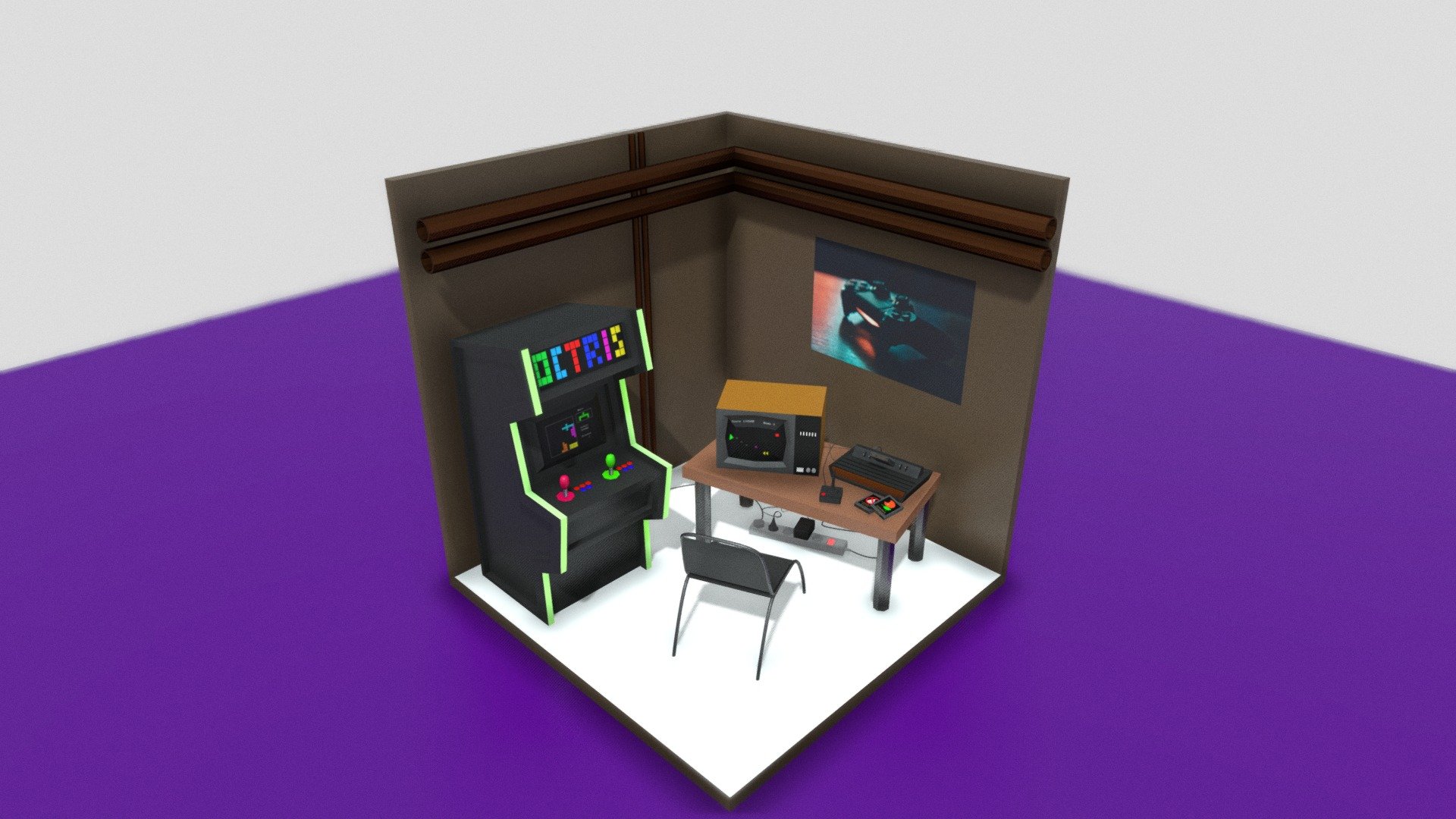 [Isometric]MiniArcadeRoom - 3D model by omnisable [d8901c7] - Sketchfab