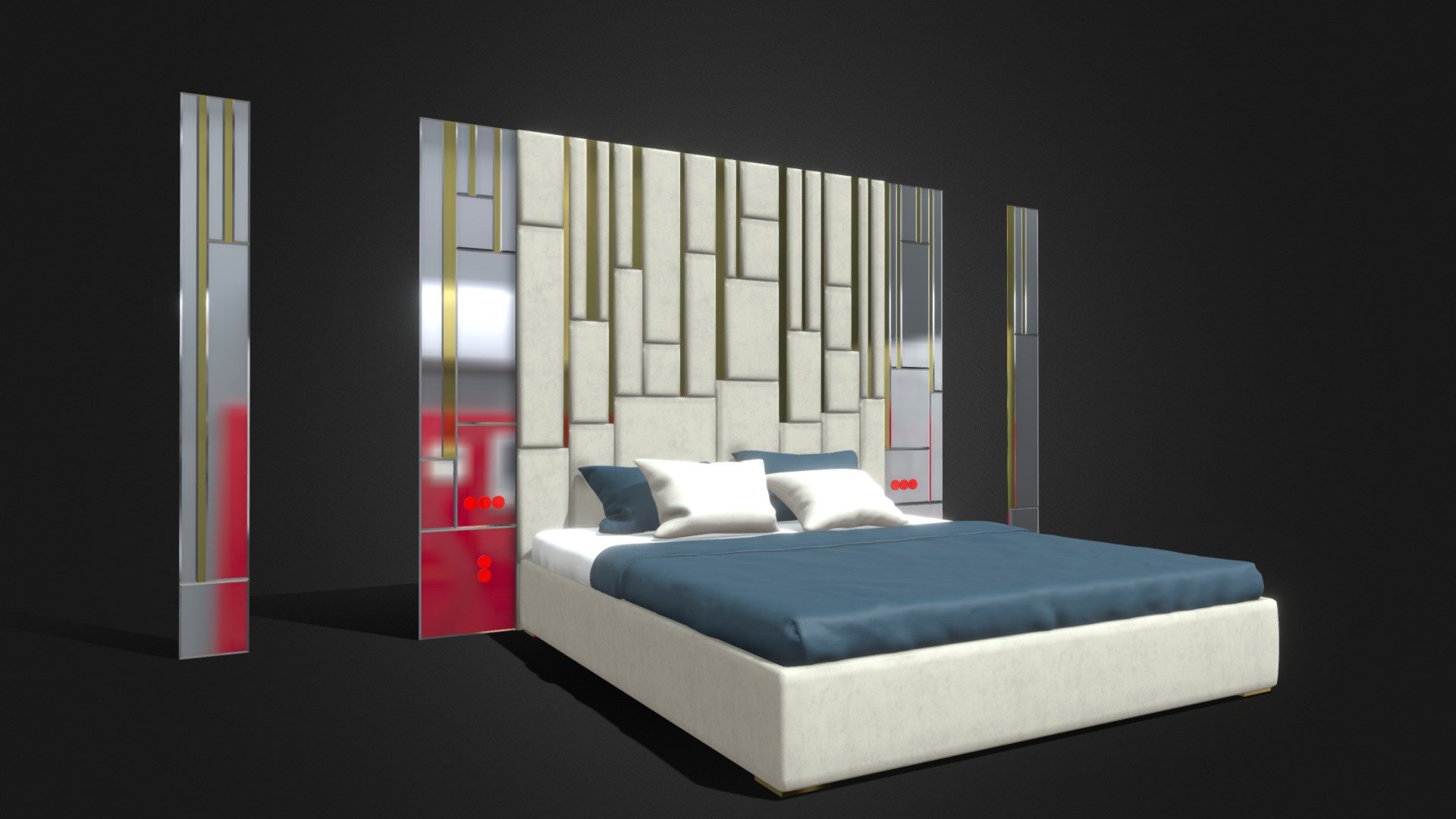 Bed With Panel - Download Free 3D model by saintkastiell [d892868 ...
