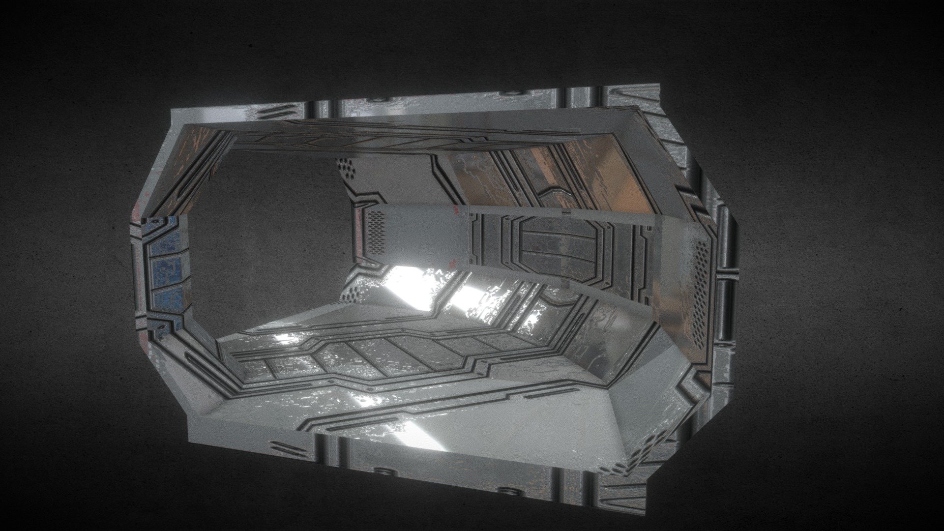 Modular Hallway L 90° Small Type 01 - Download Free 3D model by ...
