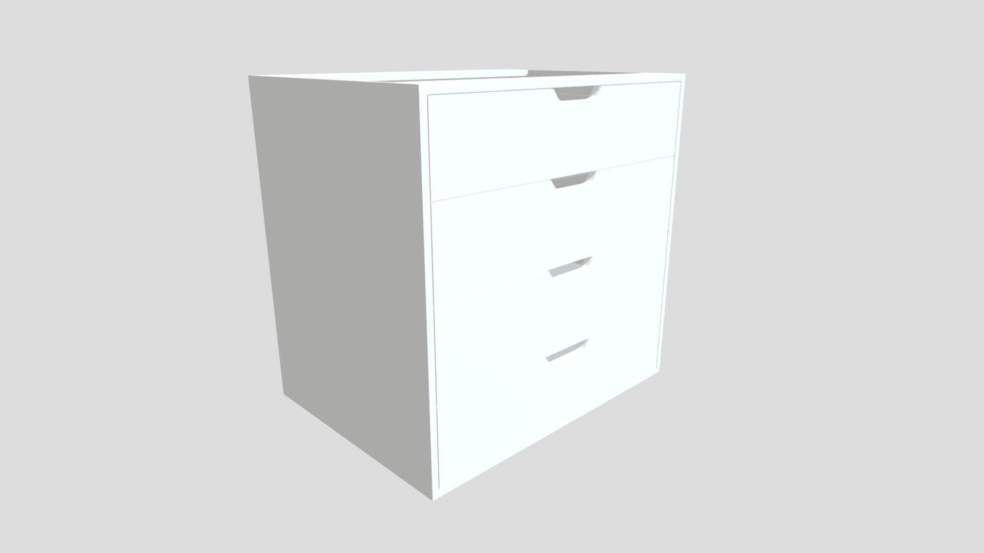 30026 - 4- Drawer Inset Kitchen Cabinet 800mm - Download Free 3D model ...