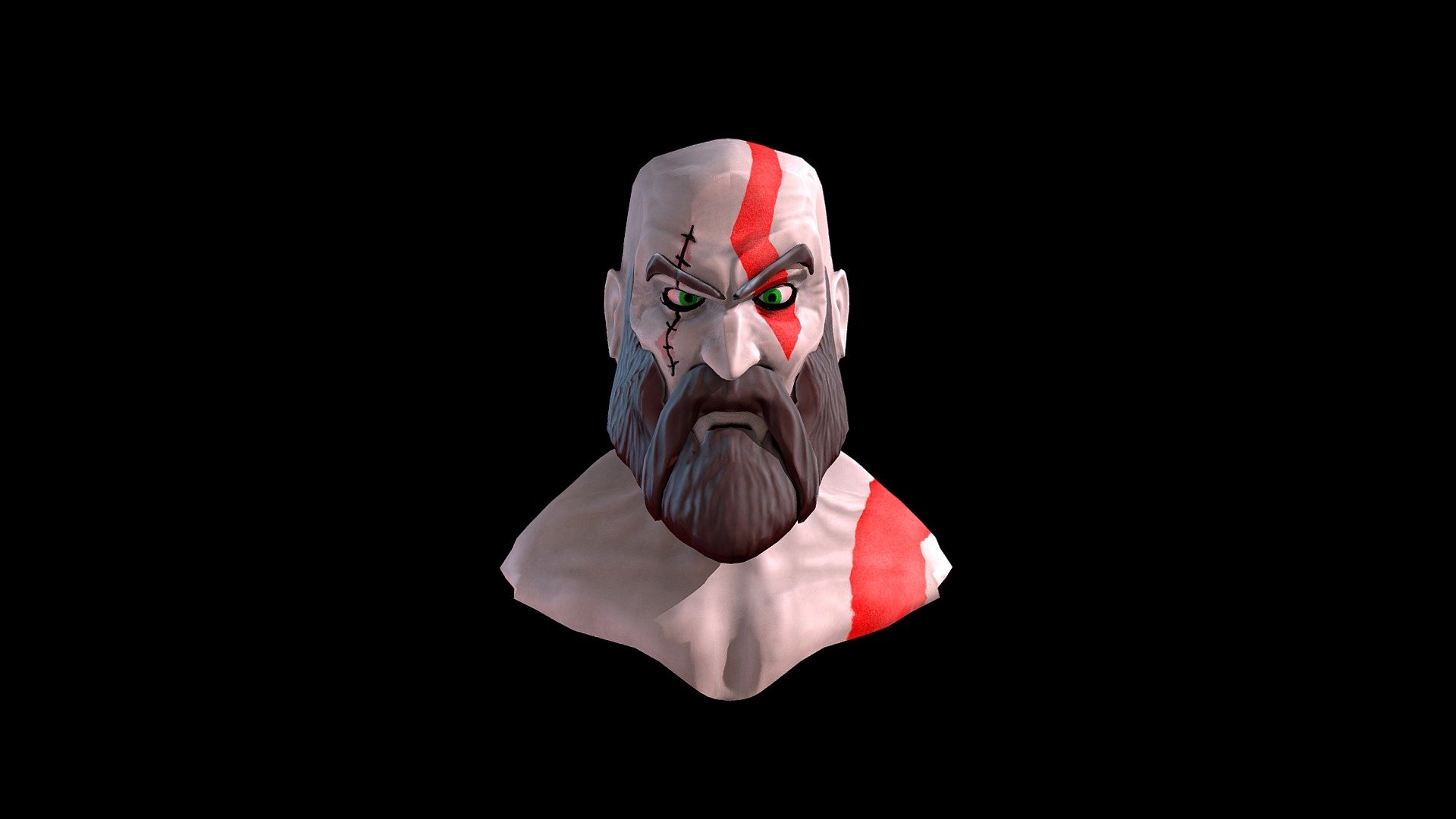 Kratos (God of War) Stylized Bust - 3D model by 101Zeus101 (@ray ...