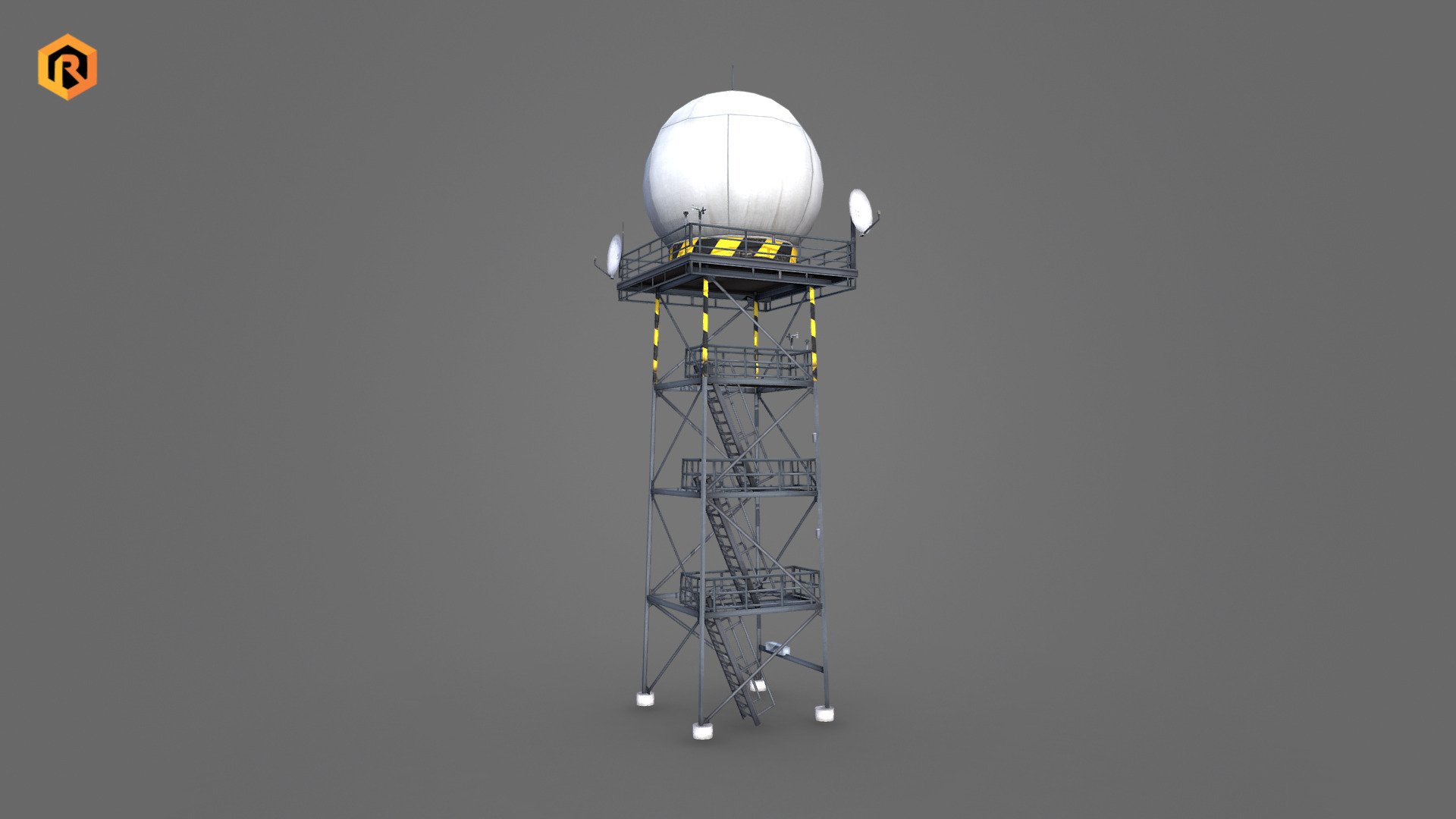 Weather Radar Tower - Buy Royalty Free 3D model by Rescue3D Assets ...