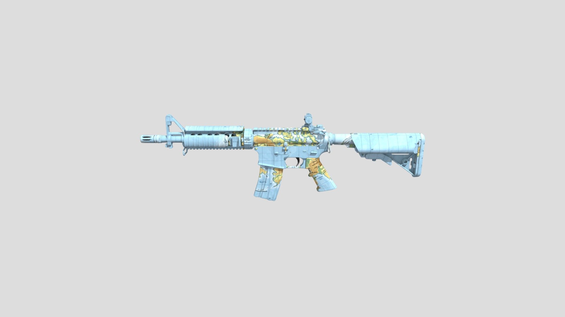 M4A4 | Relief Map - 3D model by Fossil (@LazyFossil) [d8a3b50] - Sketchfab