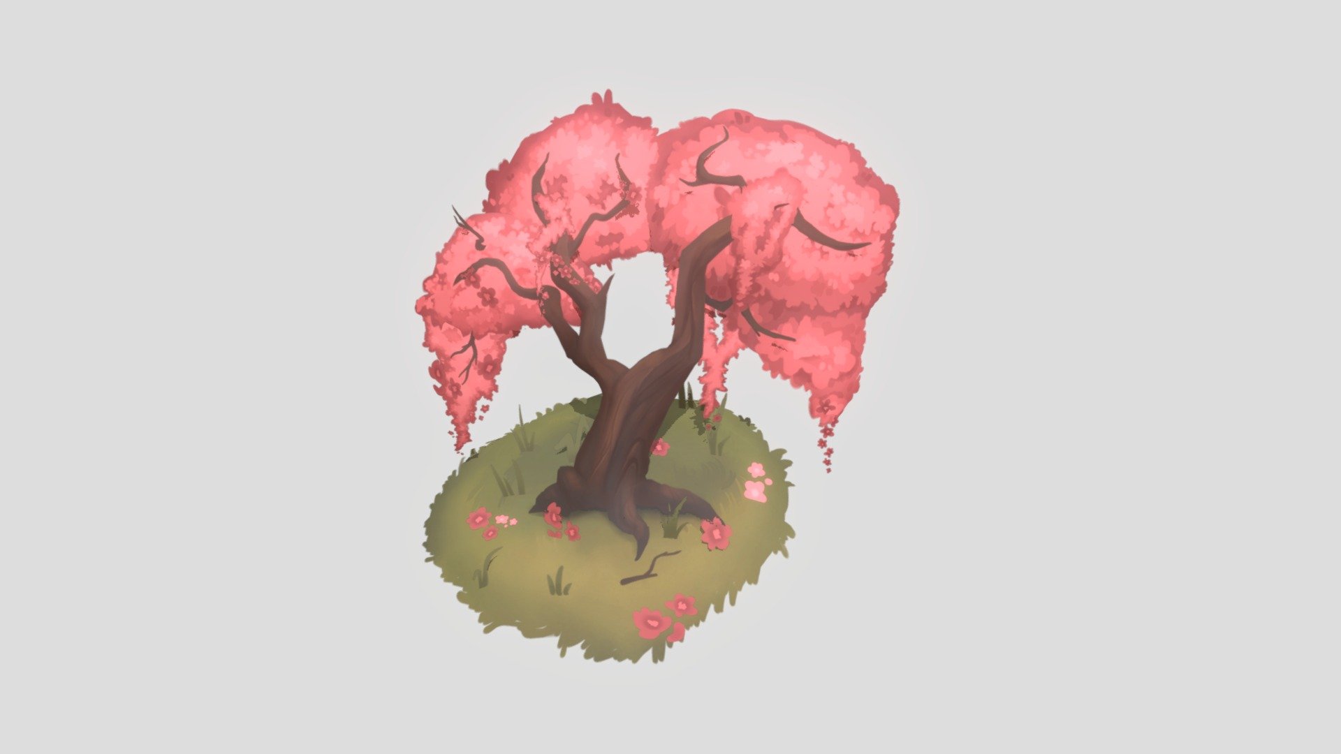 2.5D Cherry Tree - 3D model by ihacala [d8a4c3e] - Sketchfab