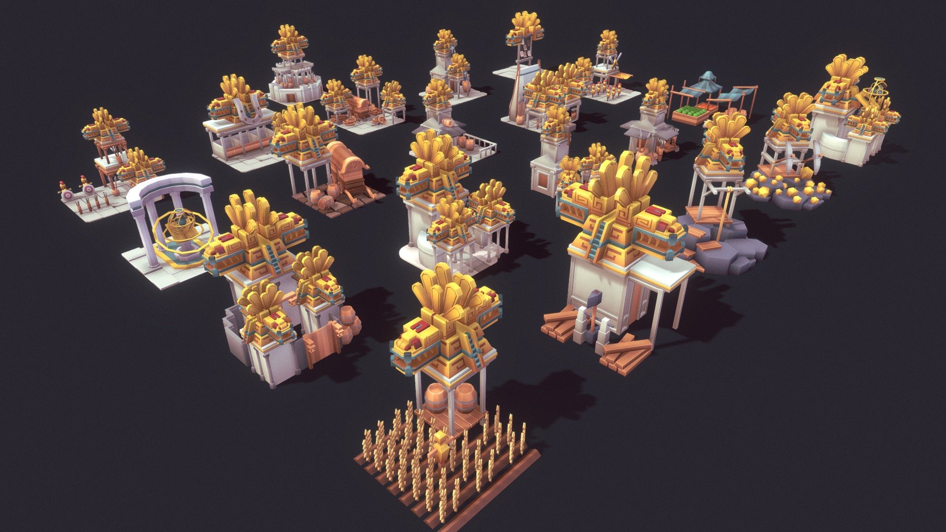 RTS Building Set 05 - Buy Royalty Free 3D model by LowPolyBoy [d8a57db ...