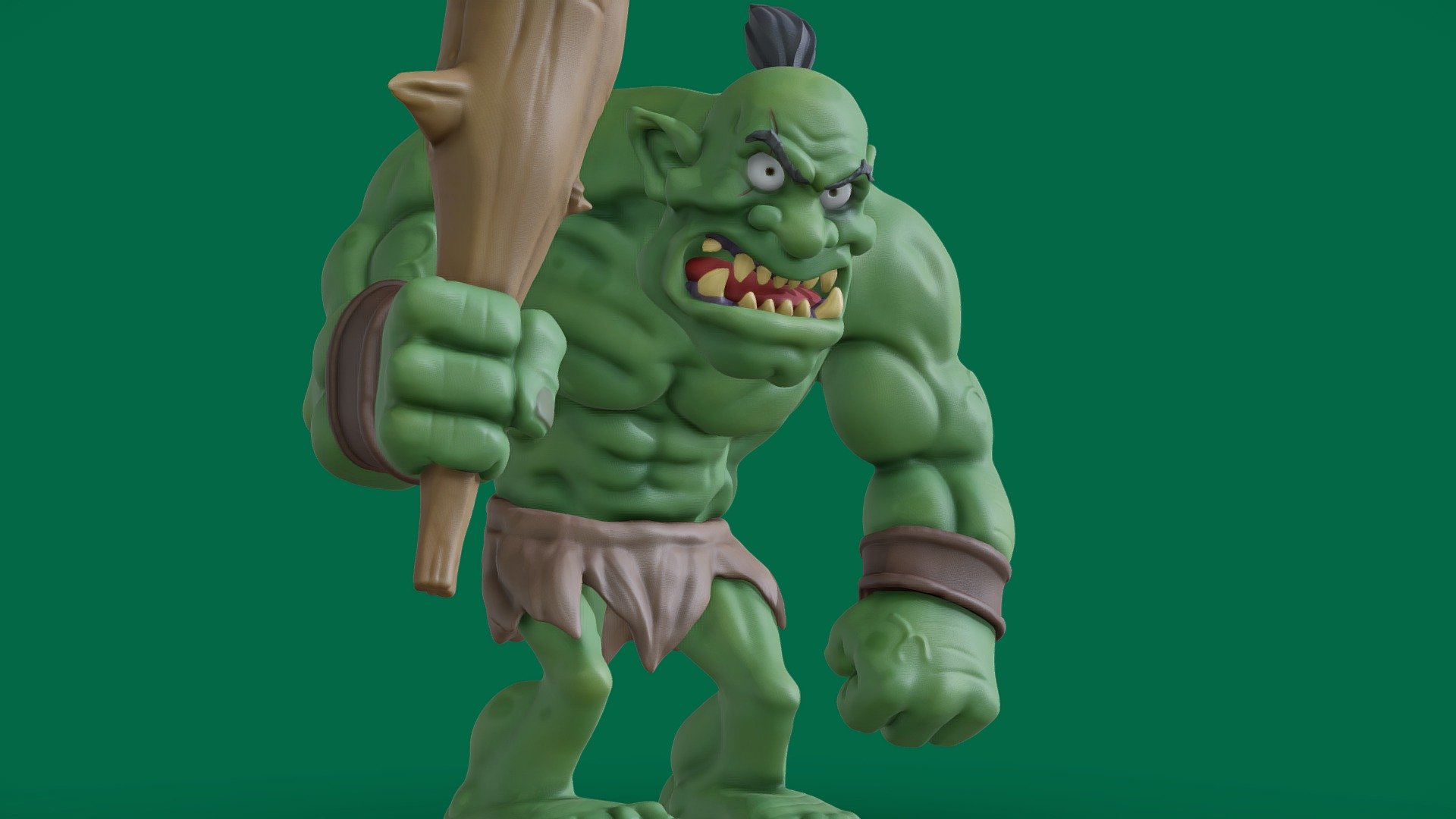 Enraged green troll -cartoon - Printable - Download Free 3D model by ...