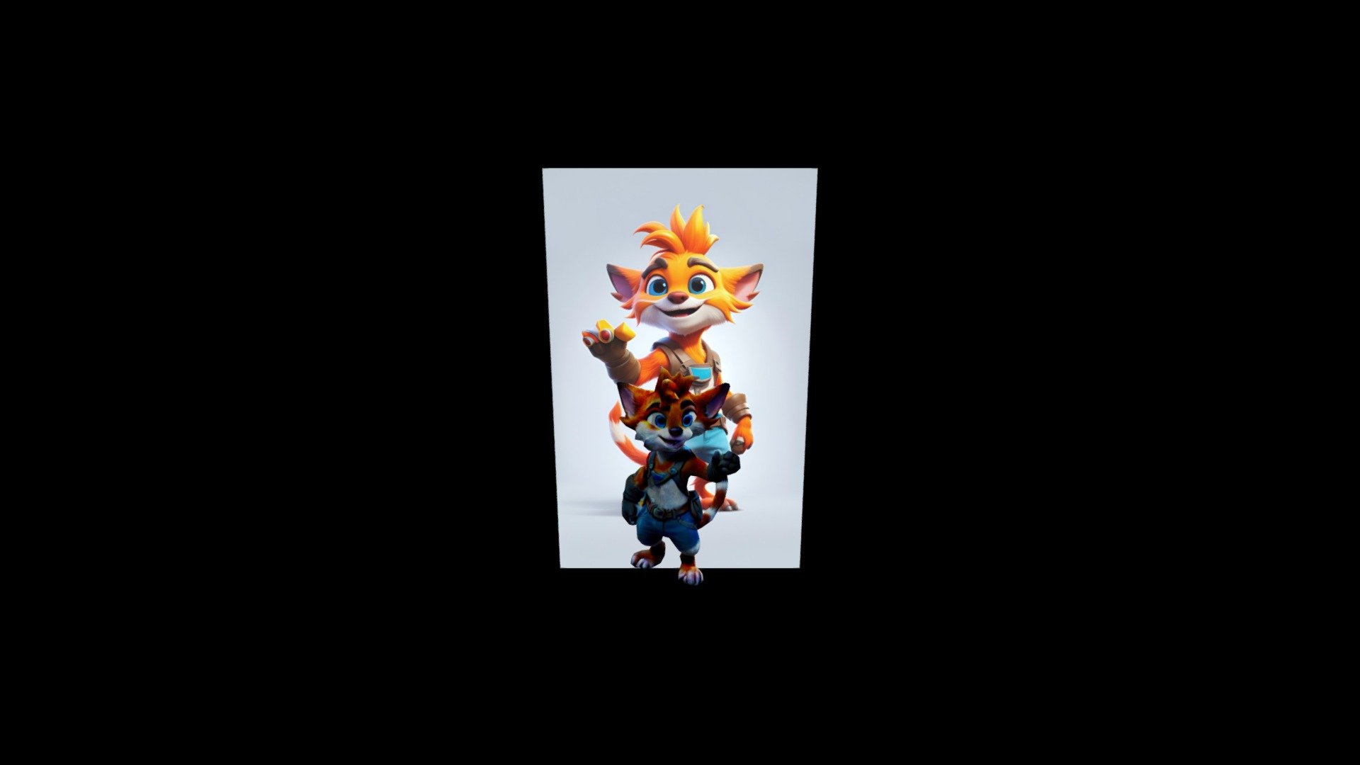 a cartoon character of a fox with a gun, disney - Download Free 3D ...
