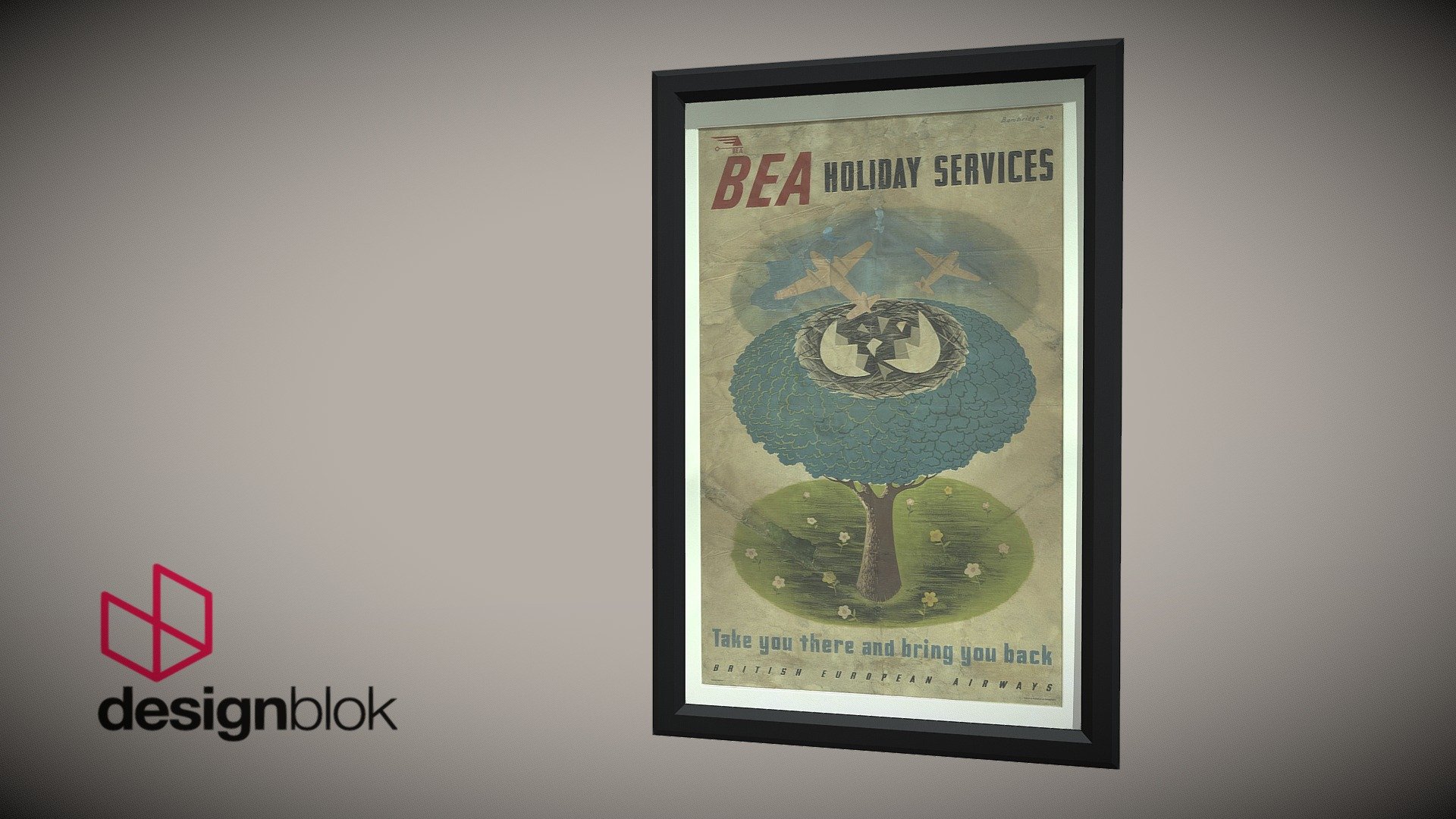 BEA poster without glass black frame - 3D model by Designblok [d8bb1e0 ...