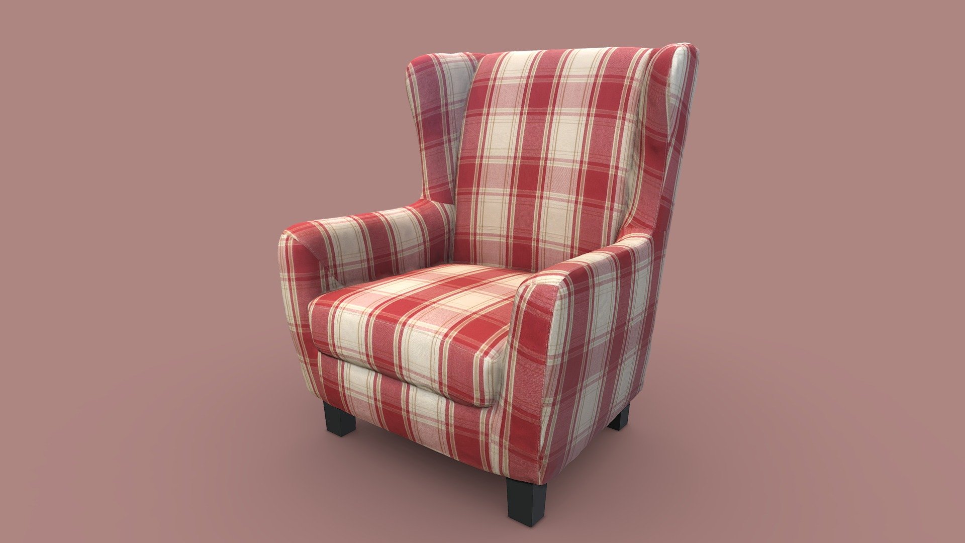 Comfy Red-White Armchair - Download Free 3D model by DigitalSouls ...