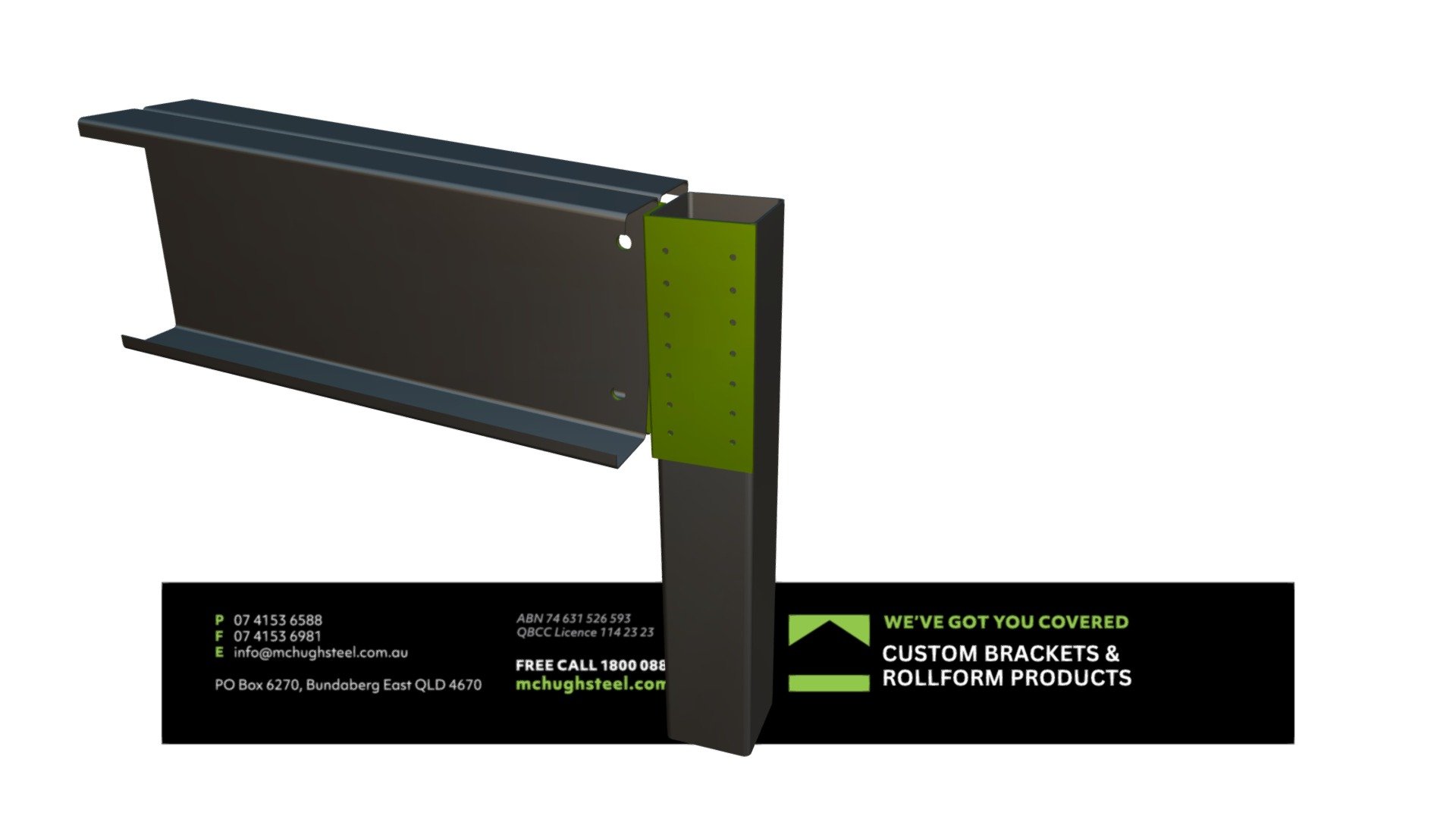 100RHS to C250 5 Deg RHS to Purlin Bracket C - 3D model by mchughsteel ...