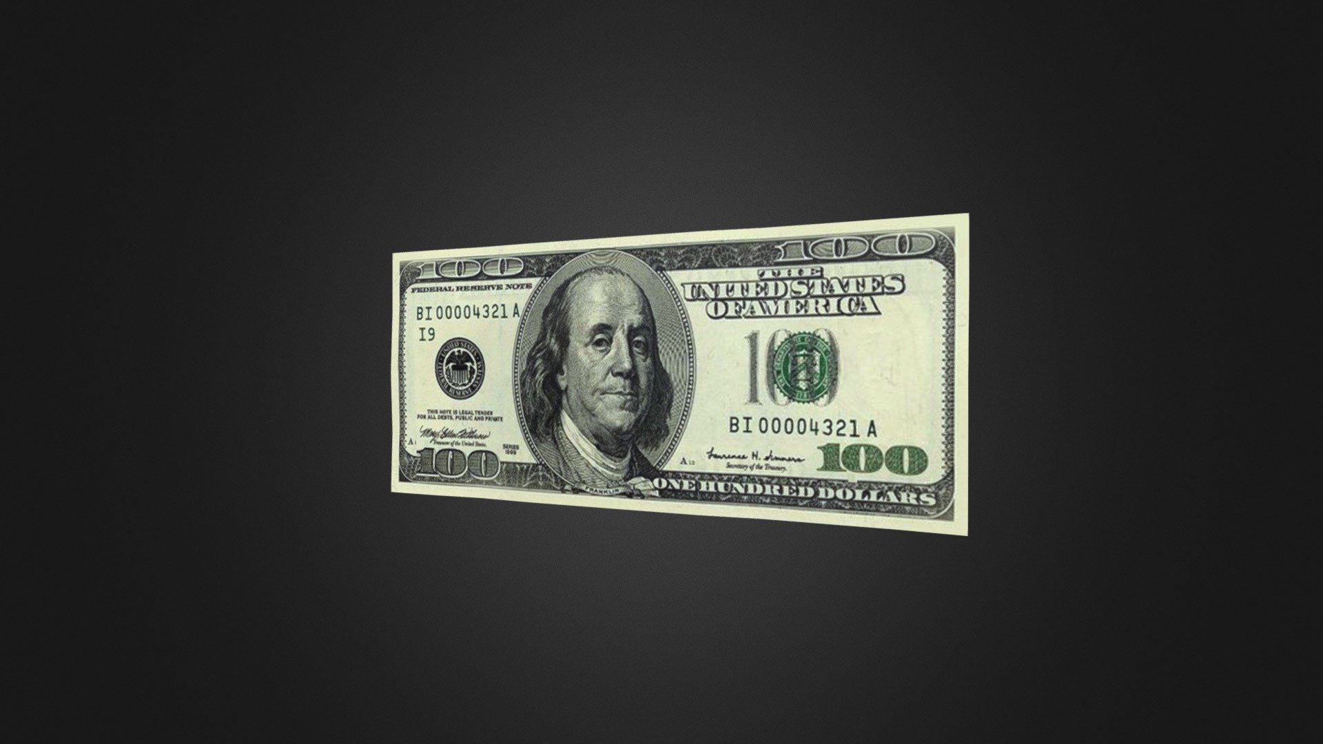 100 Dollar by iayseozdemir - Download Free 3D model by iayseozdemir ...