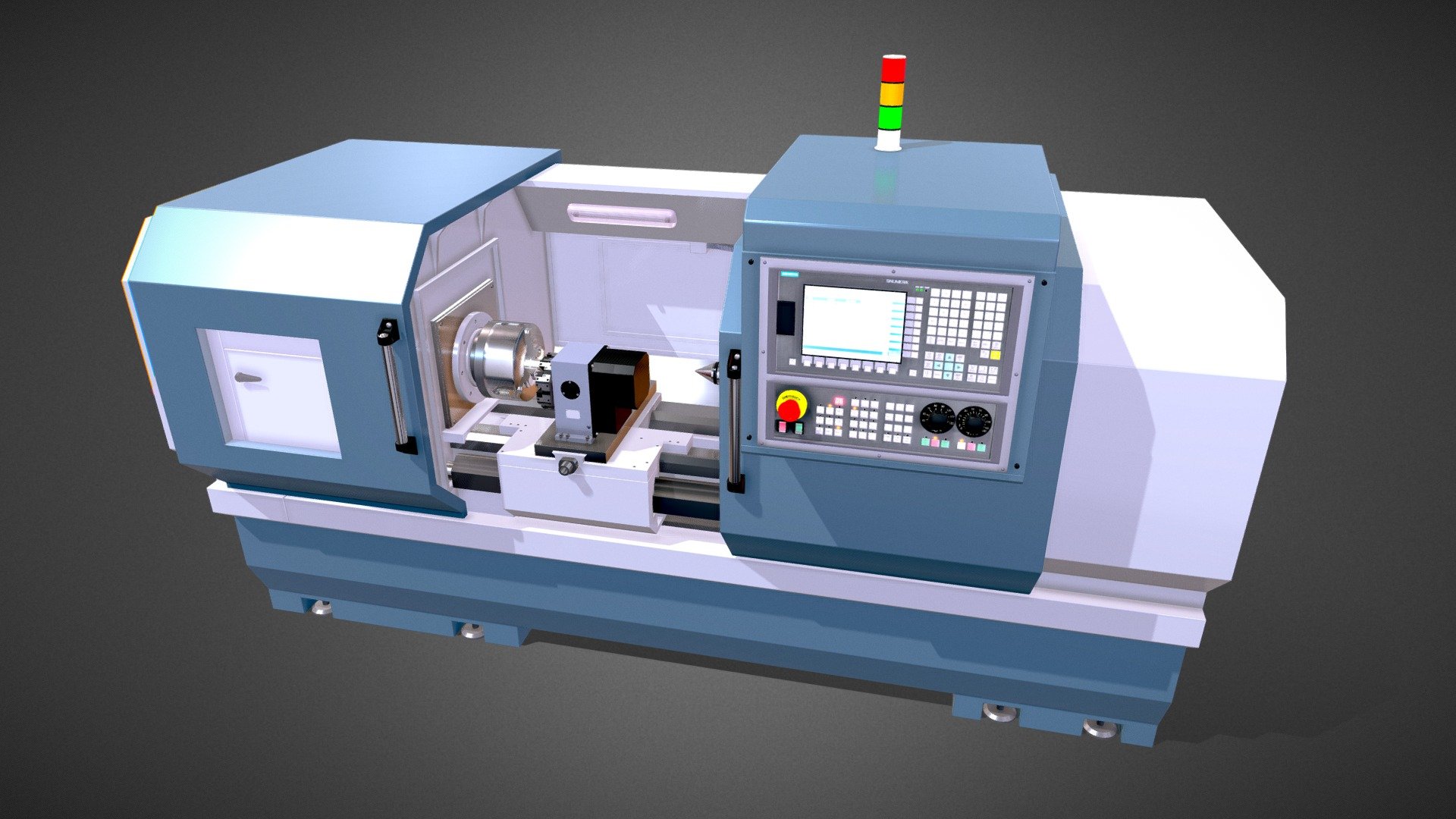CNC Lathe SMTCL KE80 2000 Horizontal - Buy Royalty Free 3D model by ...