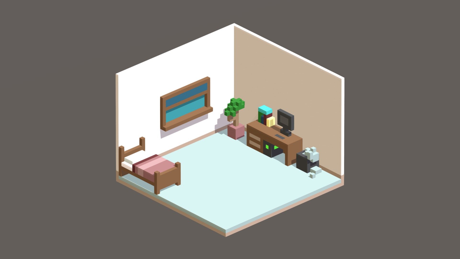 Basic Bedroom (Voxel) - Download Free 3D model by comrademathias ...