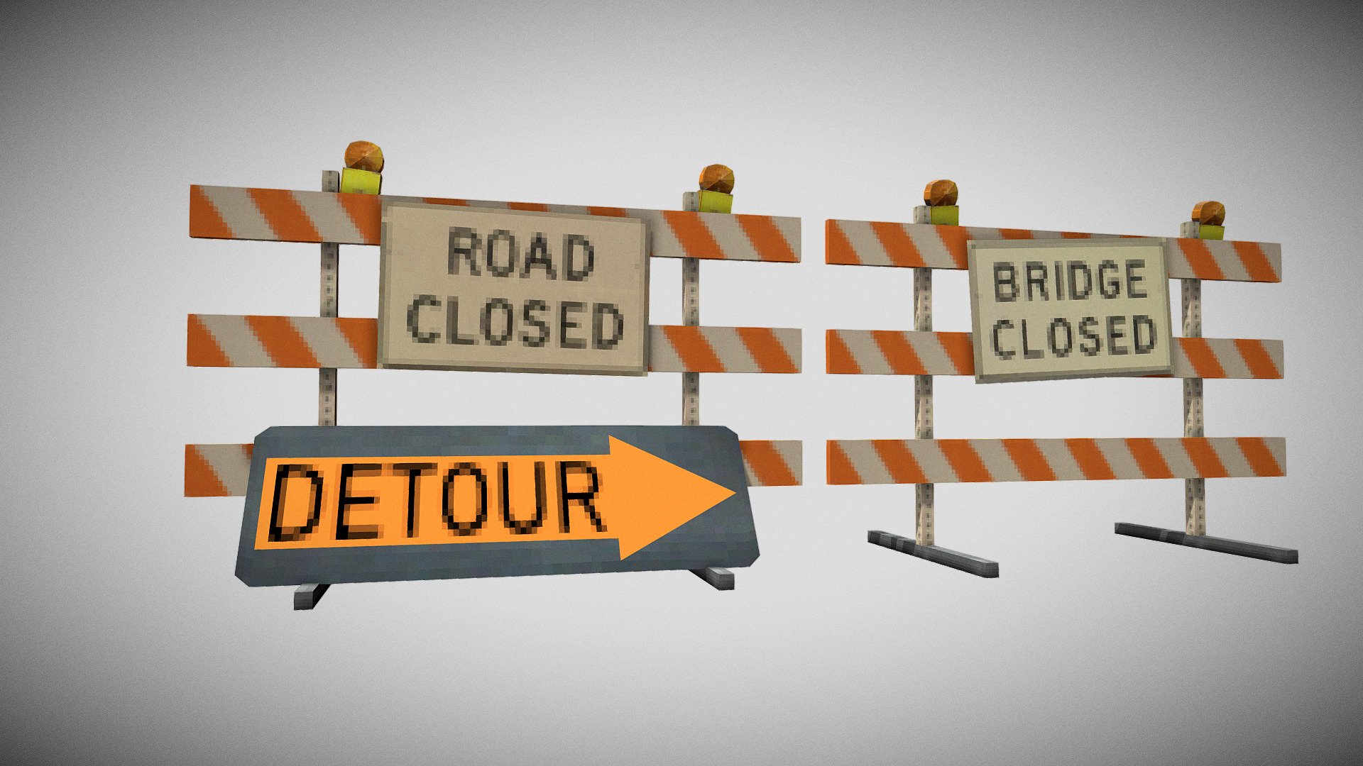 Road Block Signs - Download Free 3D model by Arrangemonk ...