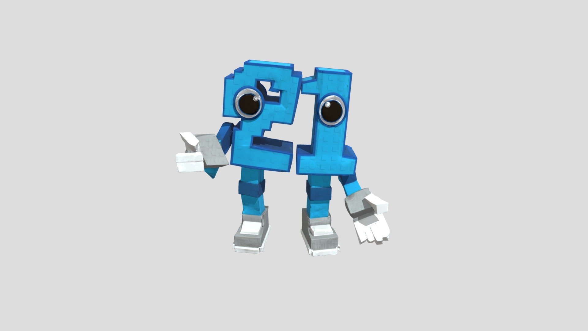 Blocky Blue Character 24 - 3D model by jayguzman7 [d8e22a9] - Sketchfab
