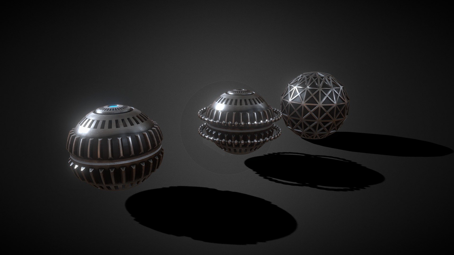 Sci- Fi Sphere Collection Metal (Part Five) - Buy Royalty Free 3D model ...