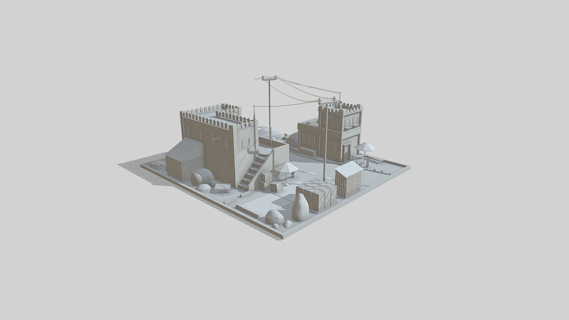 Street Diorama (Rural Middle Eastern) - Download Free 3D model by ...