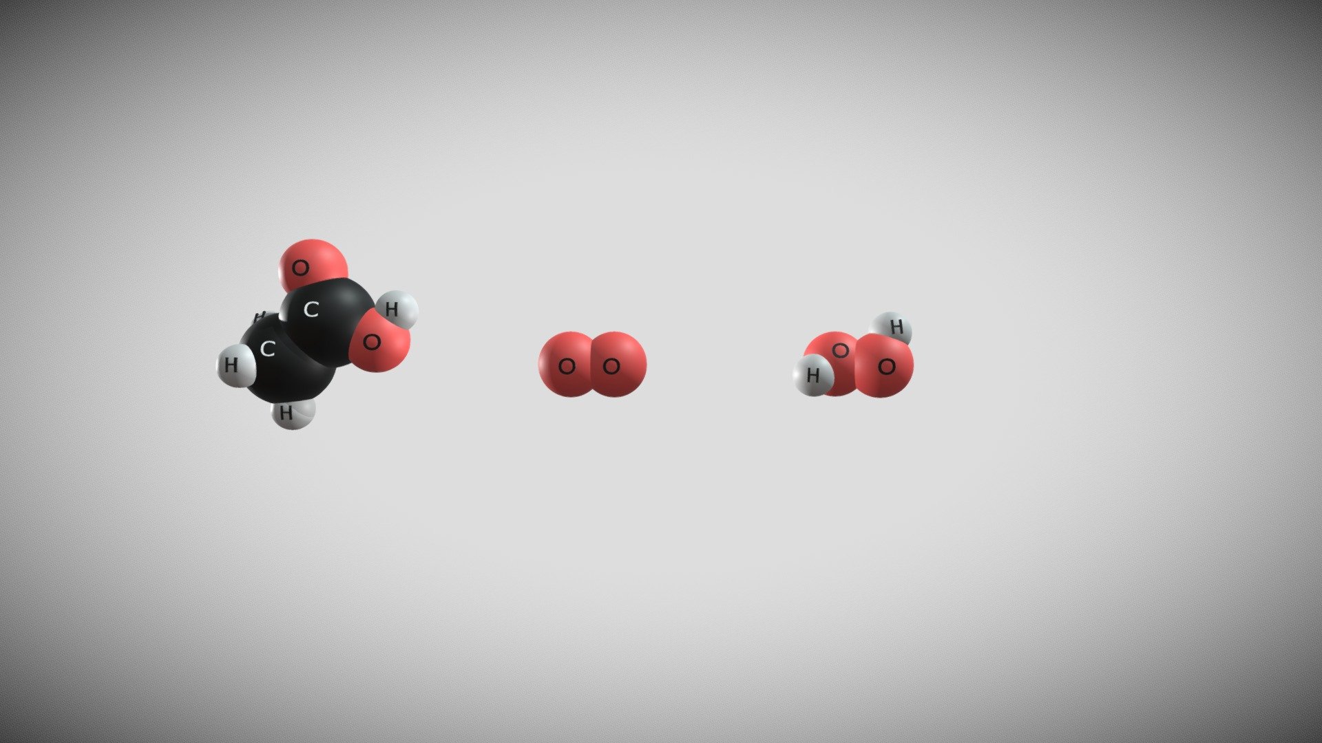 Acetic acid - Oxygen - Hydrogen peroxide - 3D model by Onluyen ...