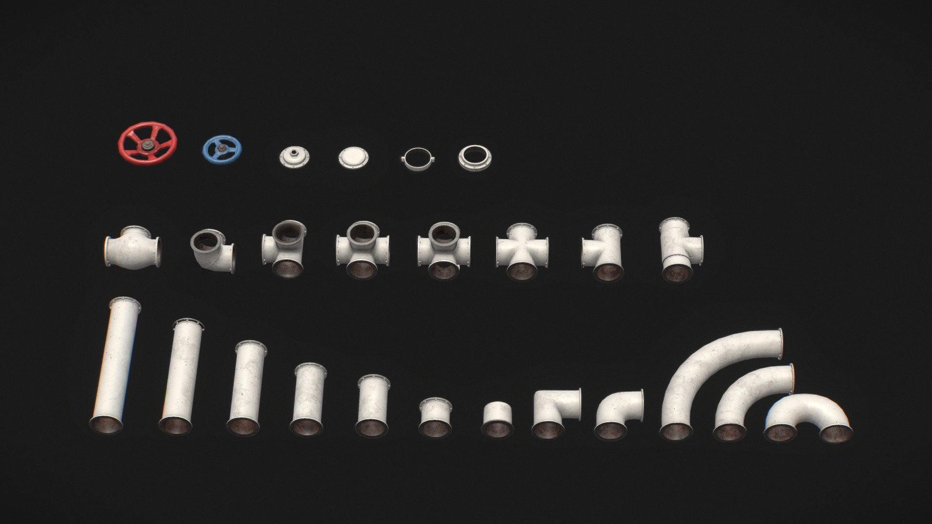 Large Modular Pipes (Painted) - Download Free 3D model by Osian CG ...