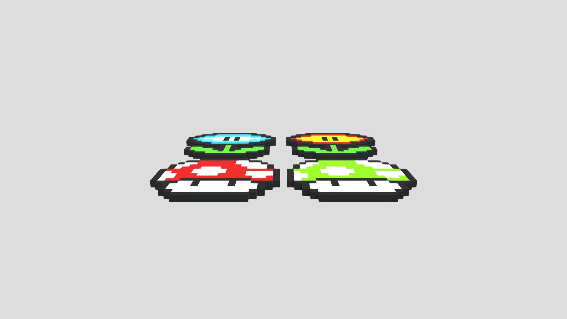 Flowers And Mushrooms From Mario 2D - Download Free 3D model by ...