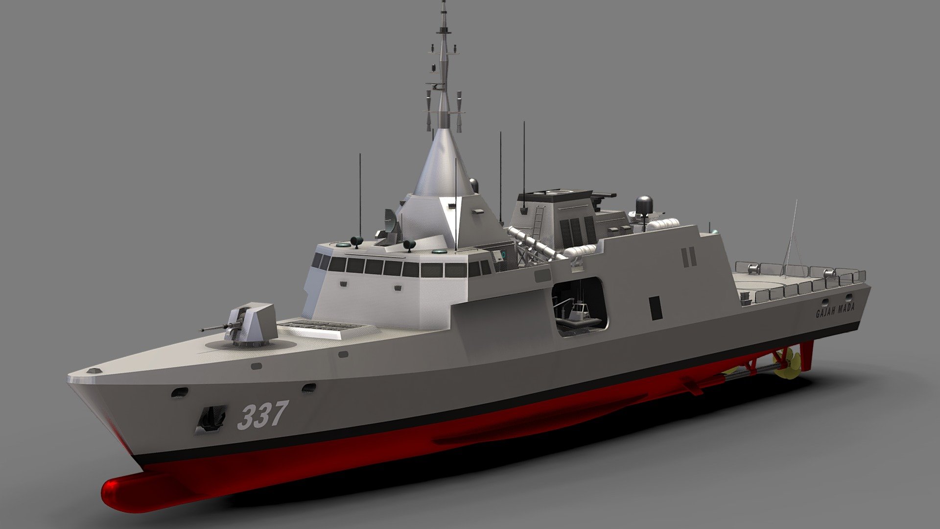 KRI Gajah Mada 337 (Gowind Frigate) - Buy Royalty Free 3D model by ...