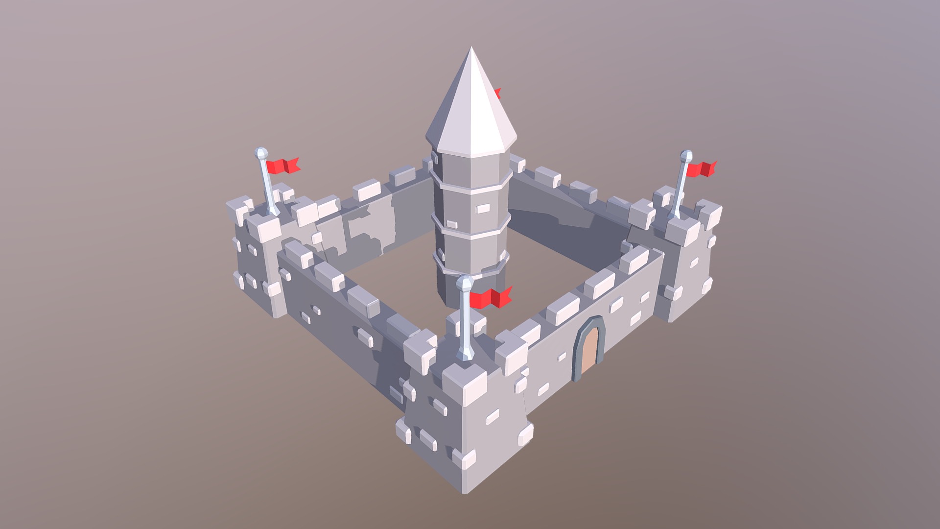 Low Poly Castle - 3D model by kaae (@kaaeart) [d9007a4] - Sketchfab