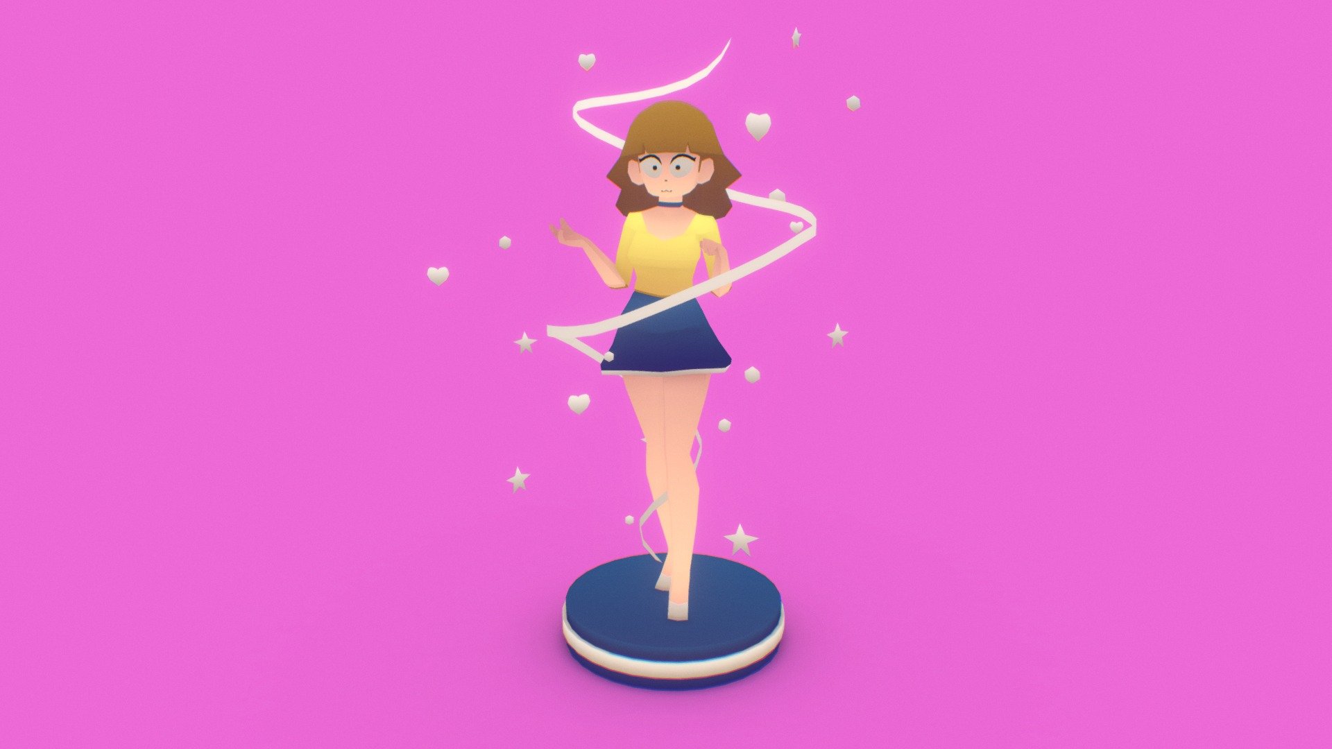 Low Poly Girl [Flat Color] - 3D model by Zhed Titus (@ztitus) [d903865 ...