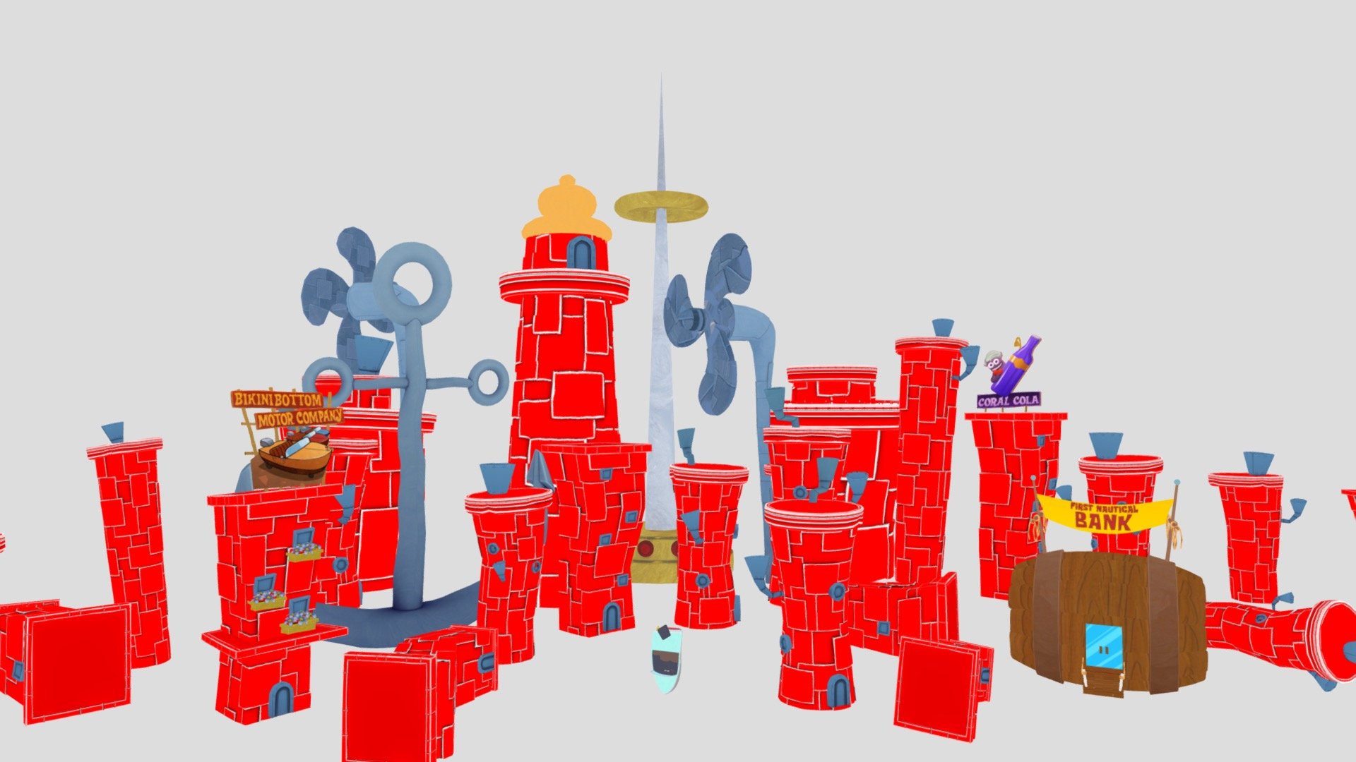 Sbfbbr - Downtown Bikini Bottom BG - Download Free 3D model by SMF ...