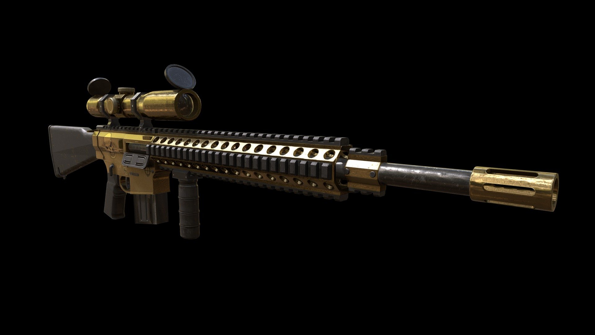 M150 Sniper Rifle (Gold Edition) (Game Ready) - Download Free 3D model ...