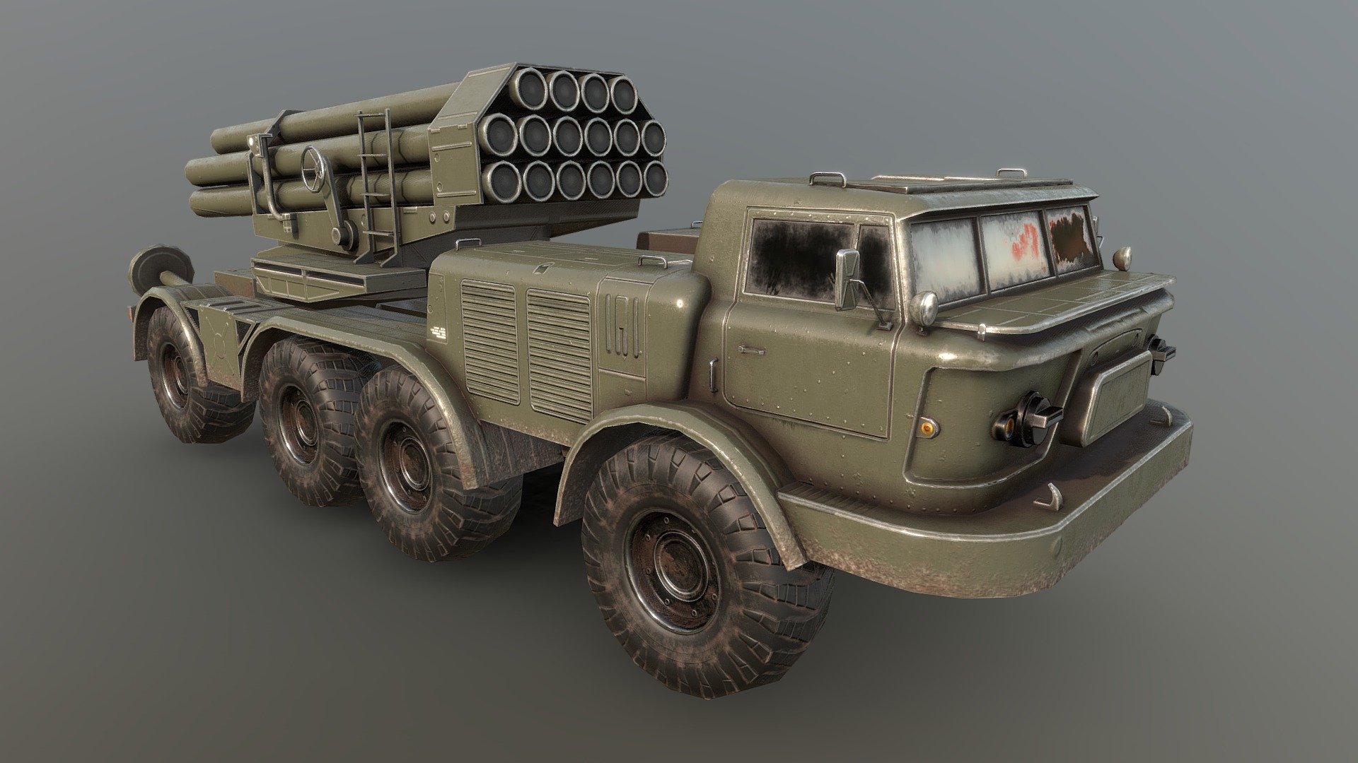 BM-27 Uragan low poly - 3D model by creosine [d9158b9] - Sketchfab