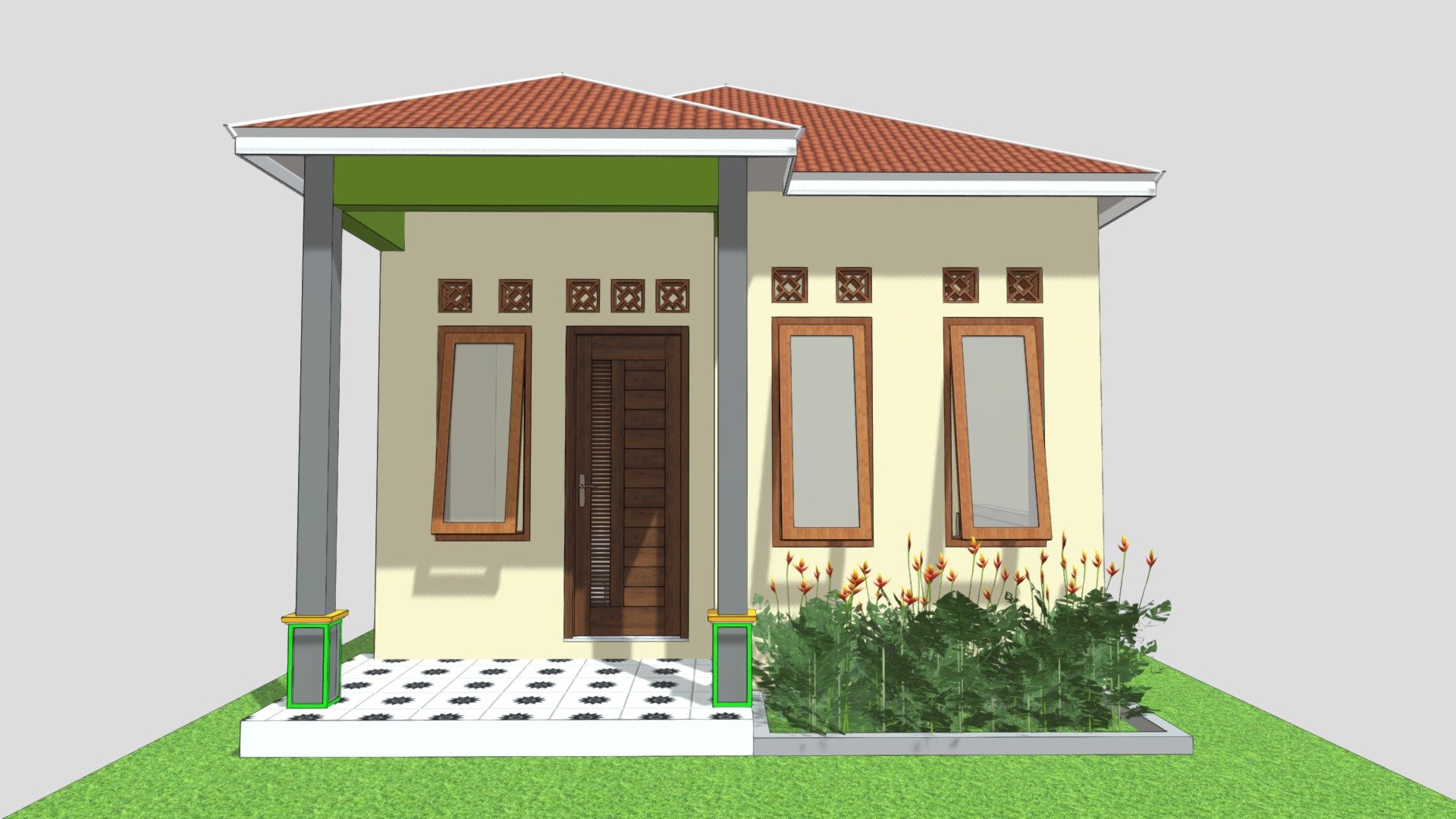 008. Desain Rumah Minimalis 5x7 Meter - Download Free 3D model by ...