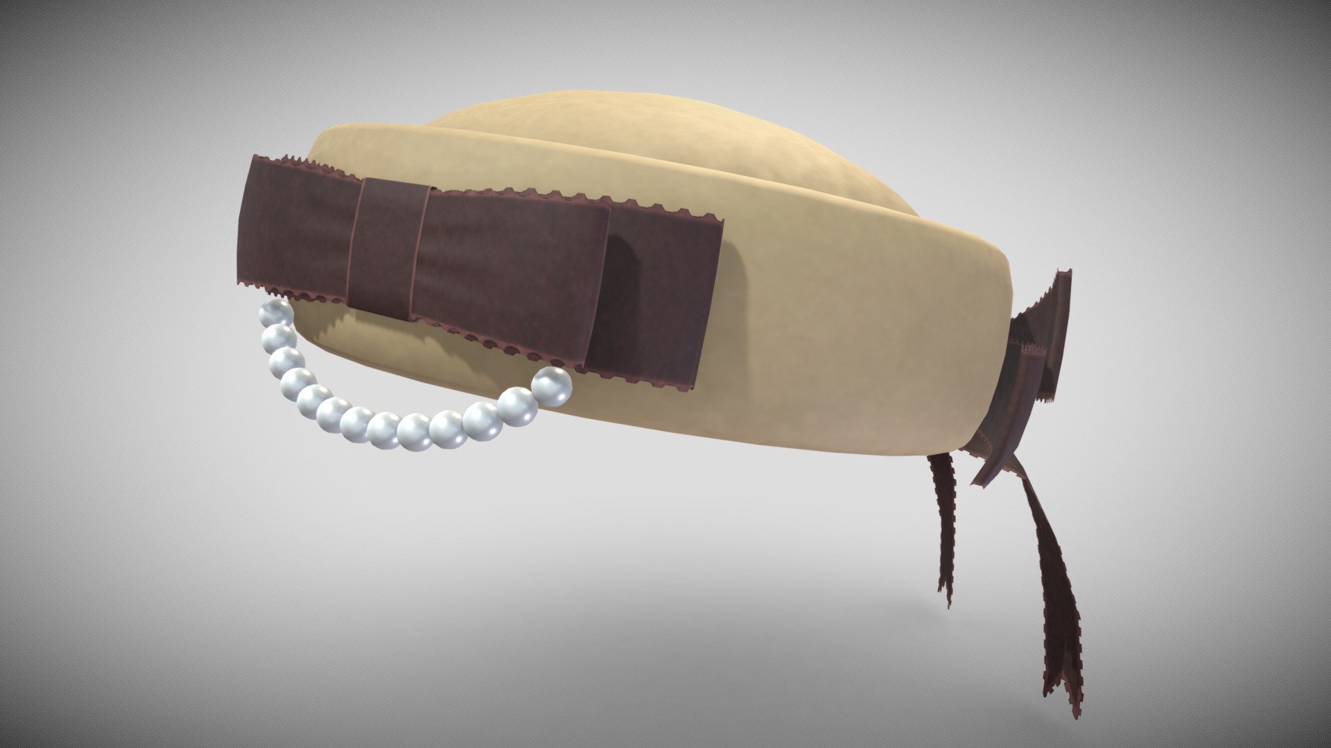toque(ribbon & pearl)💮📷 - 3D model by ayumi ikeda (@rxf10240) [d924e09 ...