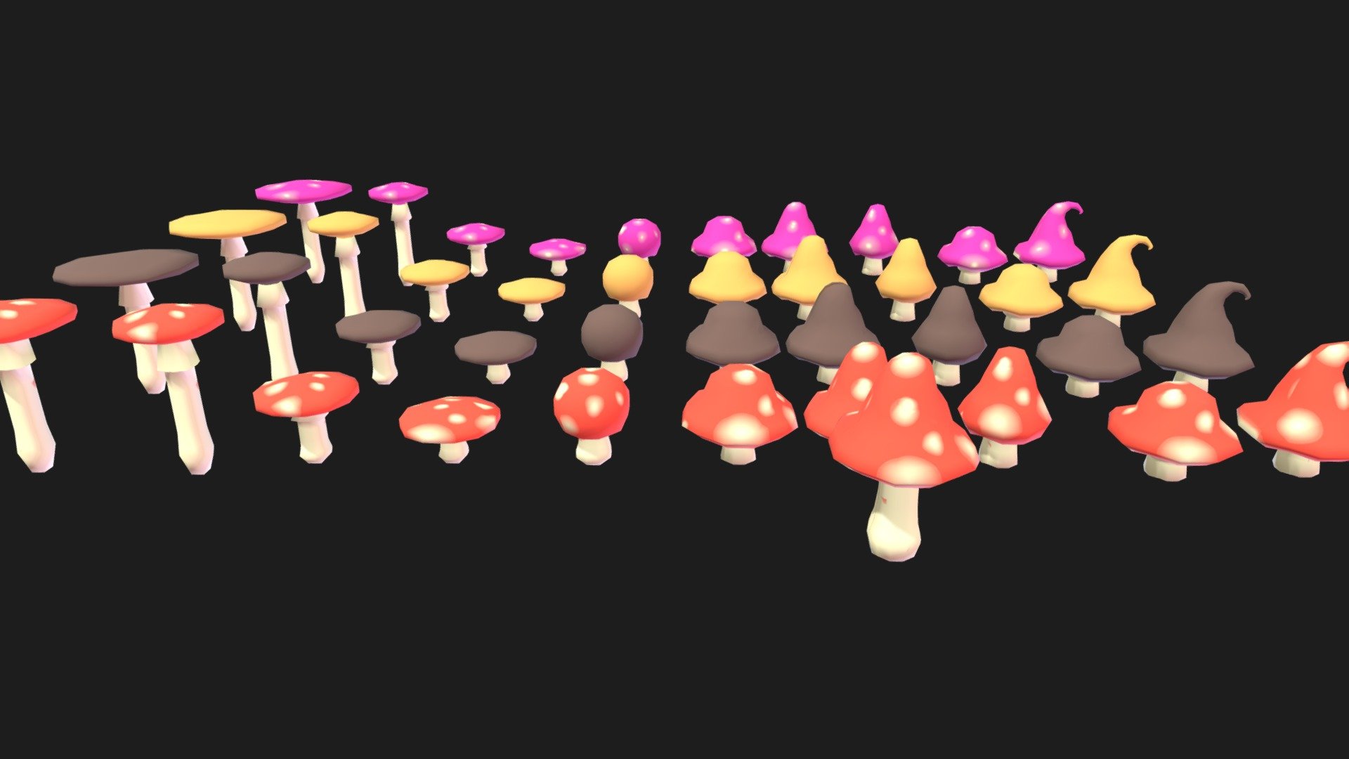 Low-Poly Cartoon Mushrooms - Buy Royalty Free 3D model by SophieJu ...