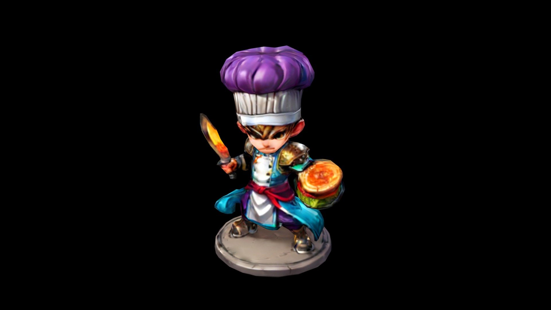 Anime-style illustration of a young chef holding - Download Free 3D ...