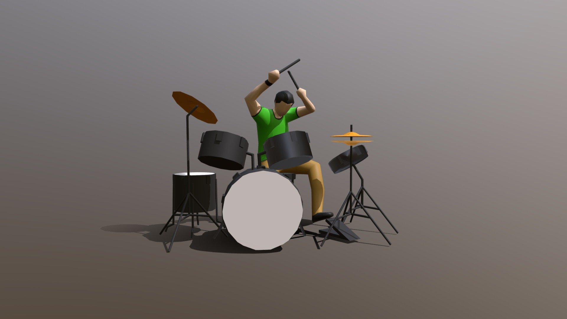 Low Poly Man Playing Drum - Buy Royalty Free 3D model by ROH3D [d92d75a ...
