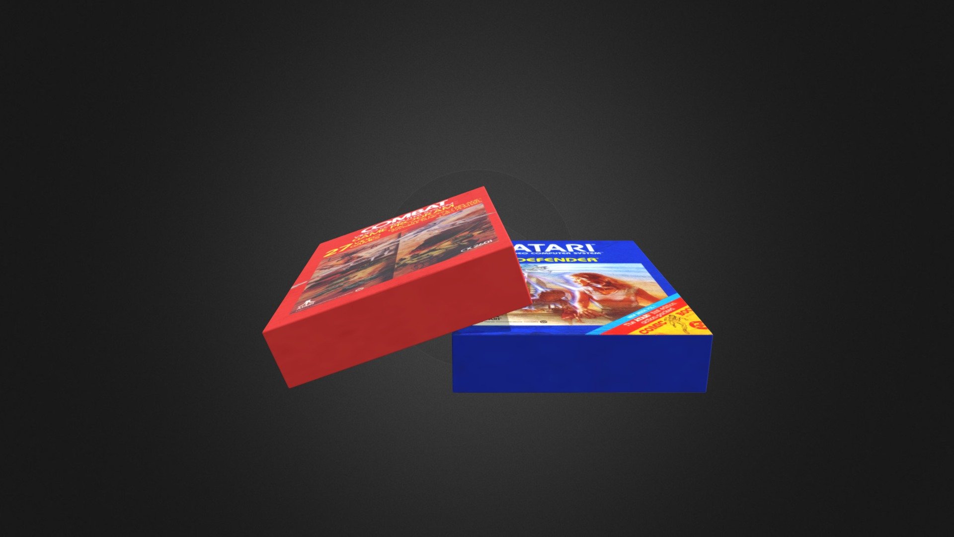 ATARI Classic Games Boxes (Defender) (Combat) - 3D model by BRADDSFX ...