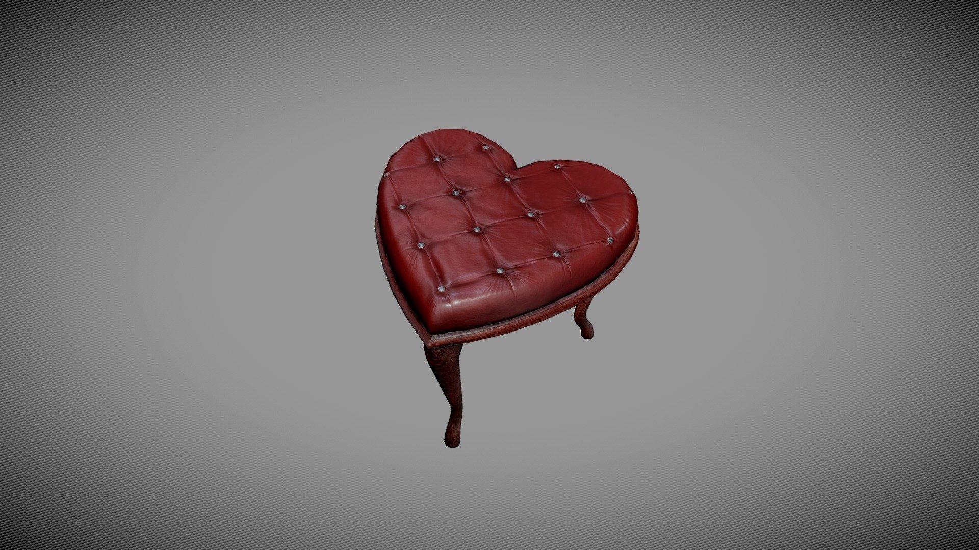 Tufted heart ottoman chair - 3D model by Crystal Starseed ...