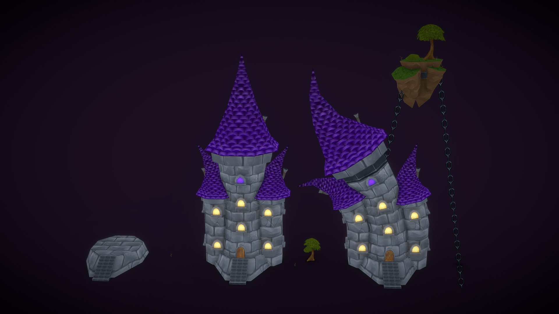 Fantasy RTS Wizard's Tower Building Stages - 3D model by Andrew Parker ...
