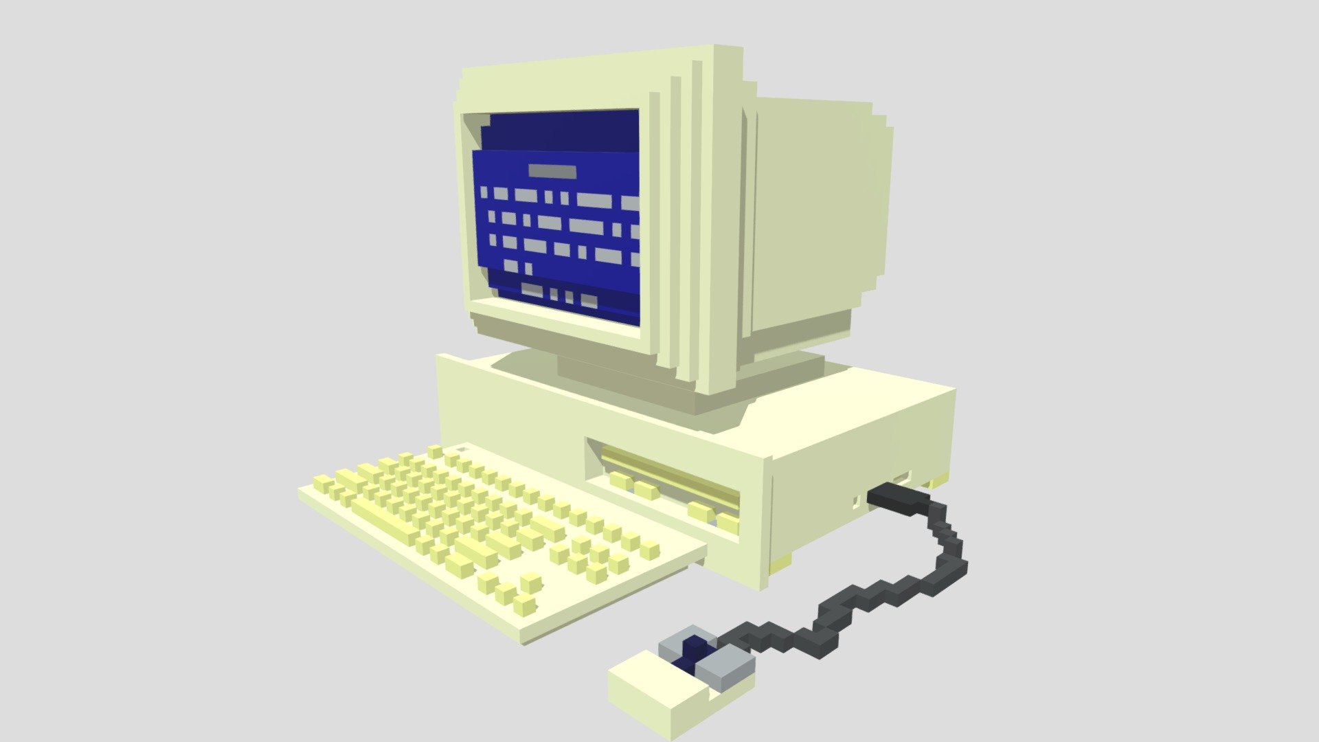 Free Voxel Retro Computer | Ретро Компьютер - Download Free 3D model by ...