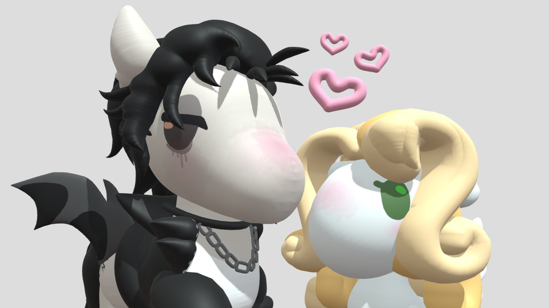 James x Cloe chibi ponies - 3D model by Pollsky [d942fd4] - Sketchfab