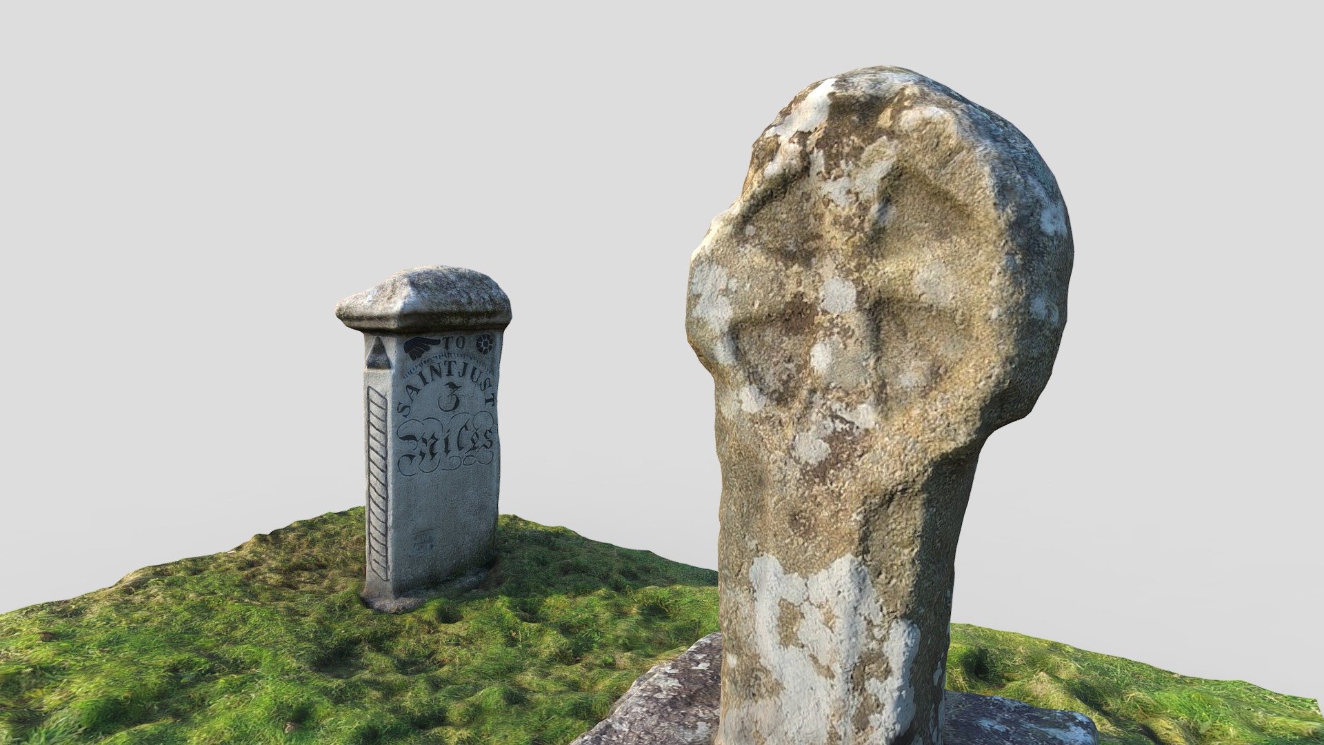 Cross and Milestone at Crows-an-wra, Cornwall - Buy Royalty Free 3D ...