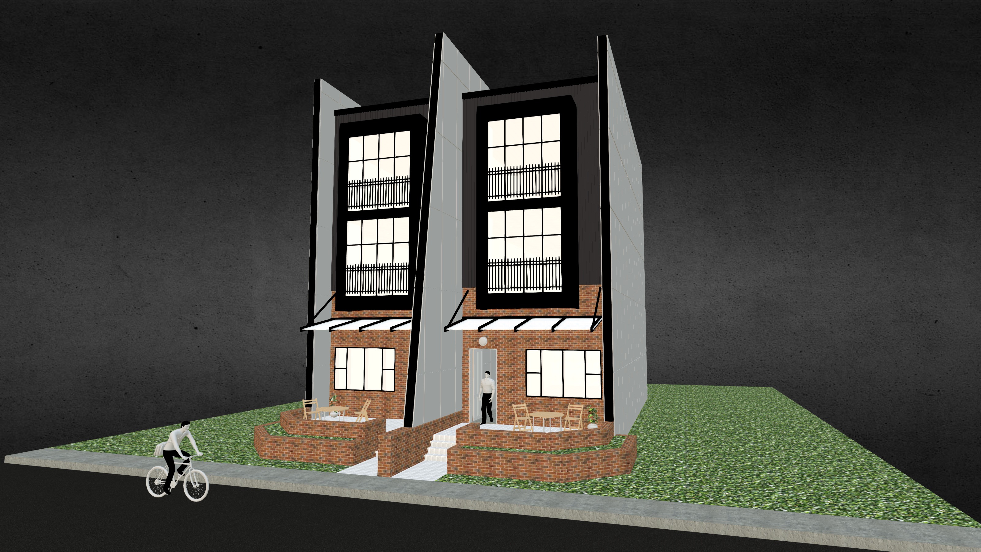 Terrace Housing - 3D model by Steeven Mou Sang (@virtualscape) [d954211 ...
