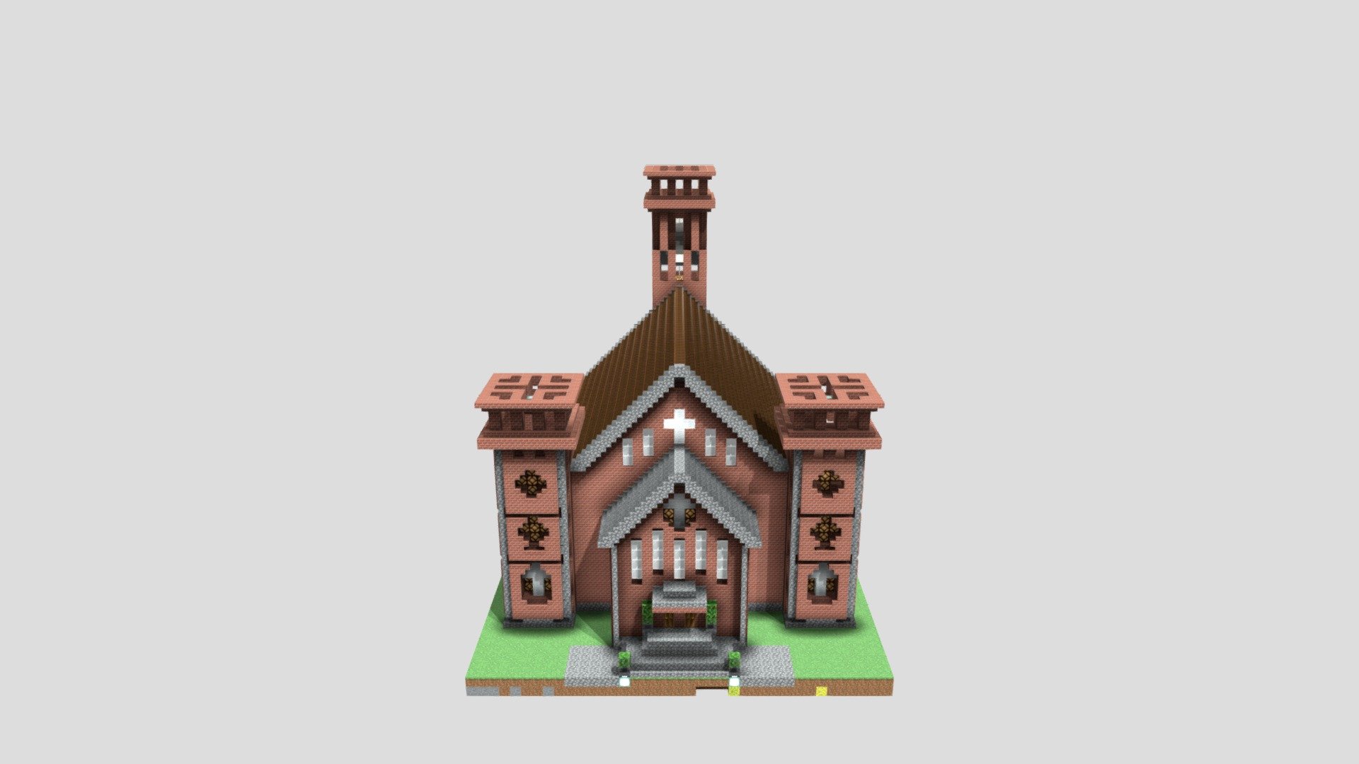 brick-church - Download Free 3D model by madexc [d959dc8] - Sketchfab