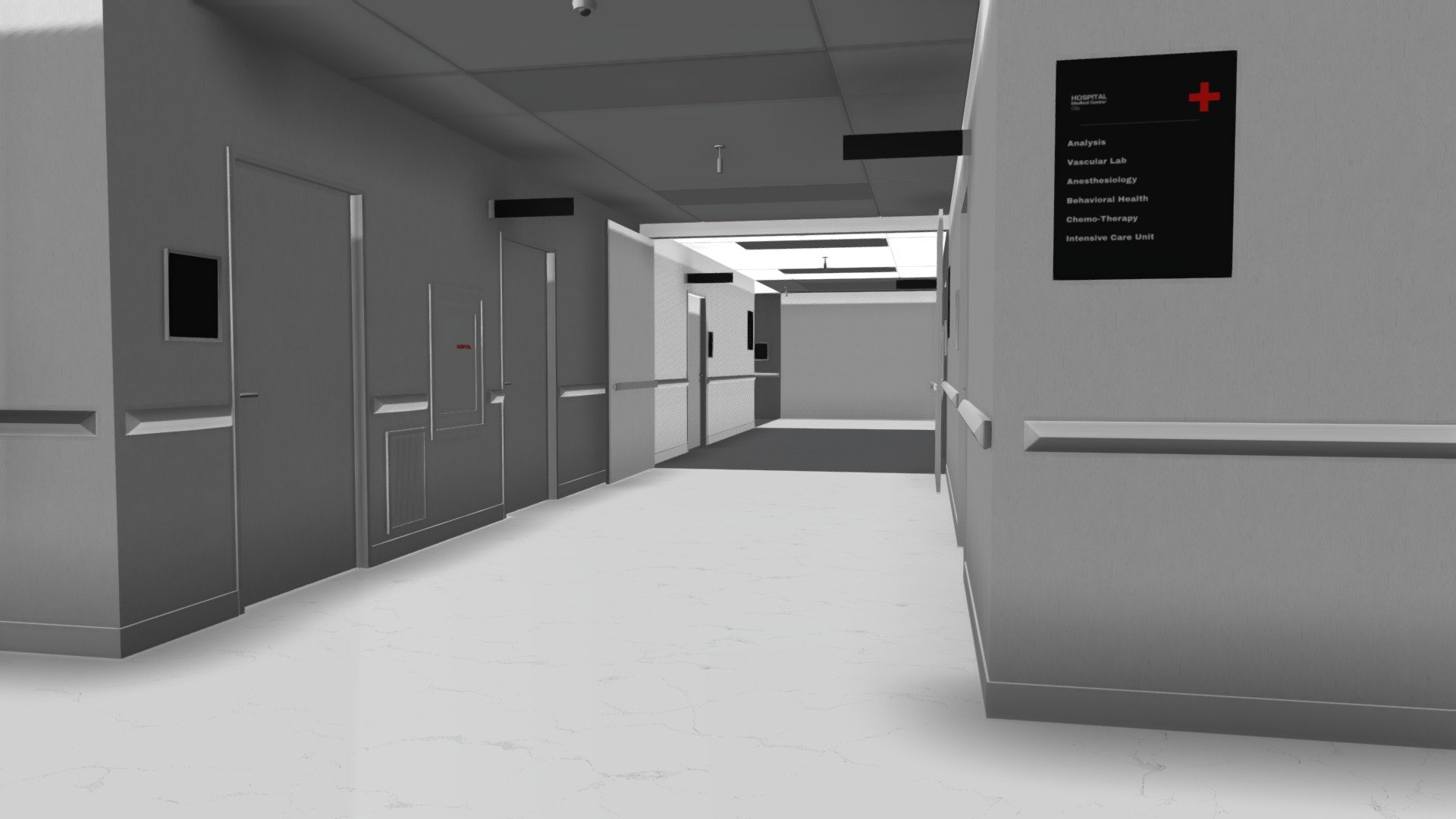 Hospital Corridor - Download Free 3D model by local.yany [d9619ba ...