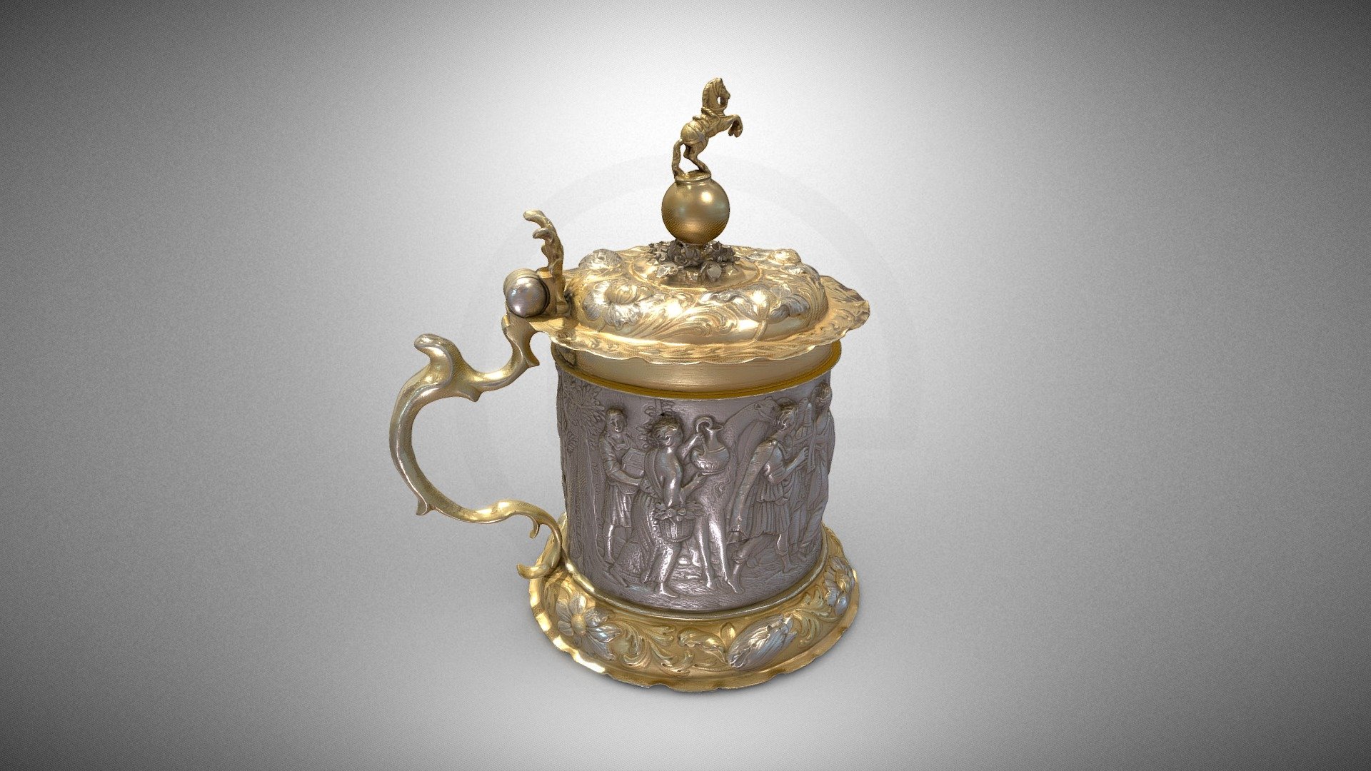 Tankard with a biblical scene - Download Free 3D model by Virtual ...