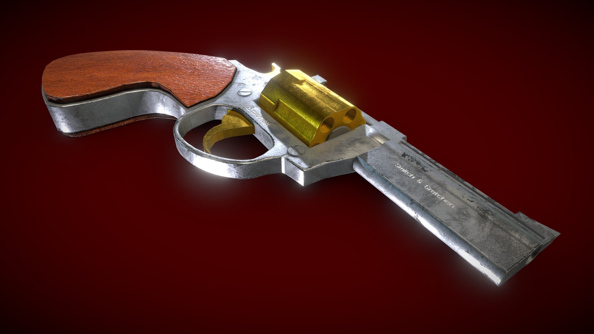 Gold Dual Tone Revolver Aged - Download Free 3D model by Shaz (@shaz13 ...