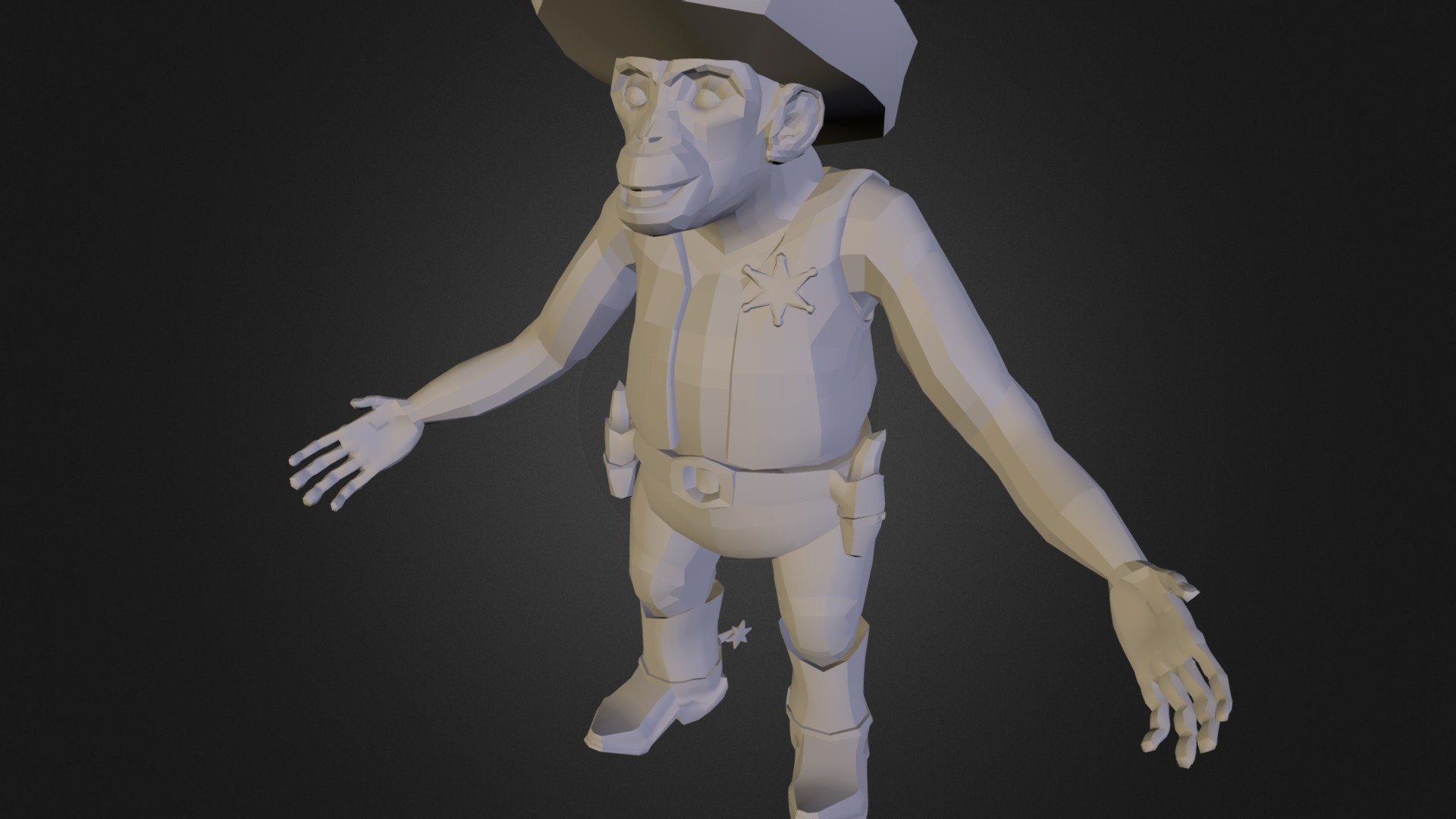 Chimp sheriff - 3D model by jamieschwartz [d96ac00] - Sketchfab