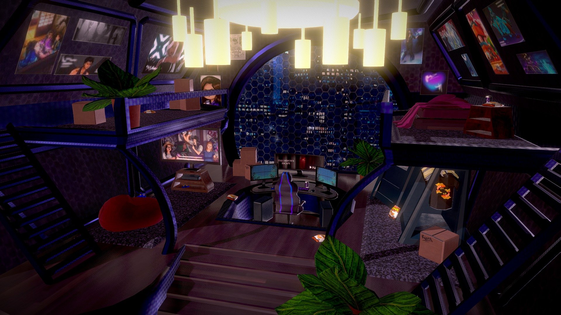 Gamer Room - 3D model by amki [d96f3cf] - Sketchfab