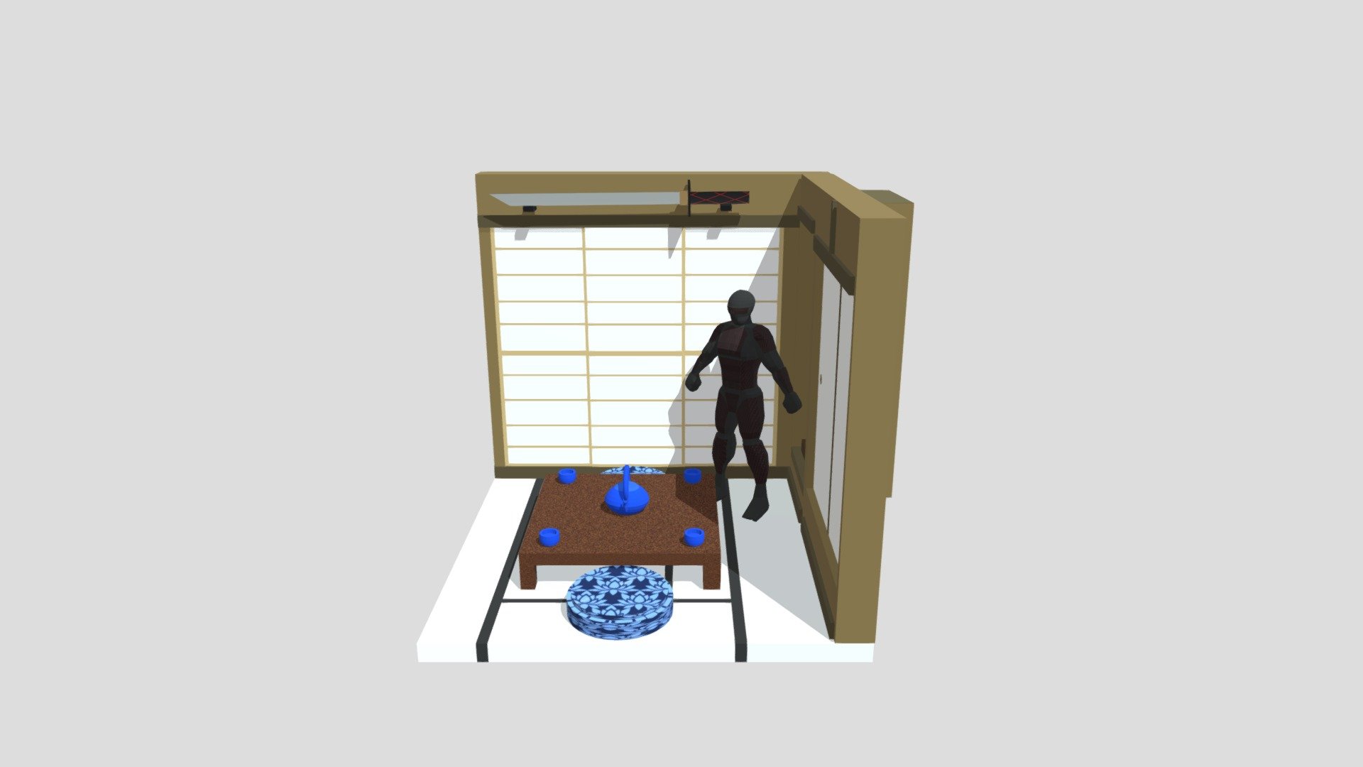 Traditional Ninja Room in Japan with Ninja - 3D model by Canadian Wolf ...