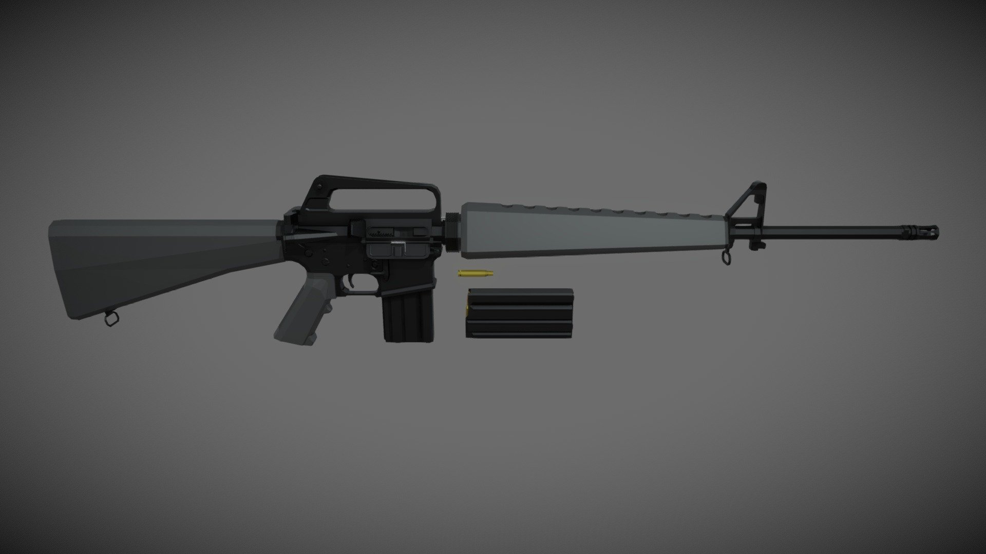 low-poly Colt M16A1 - Download Free 3D model by D_U (@DU1701) [d988f4c] - Sketchfab